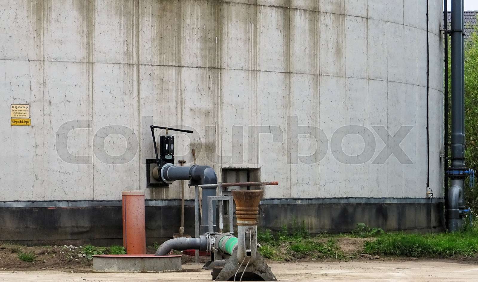 Pump at the bottom of a biogas plant | Stock image | Colourbox