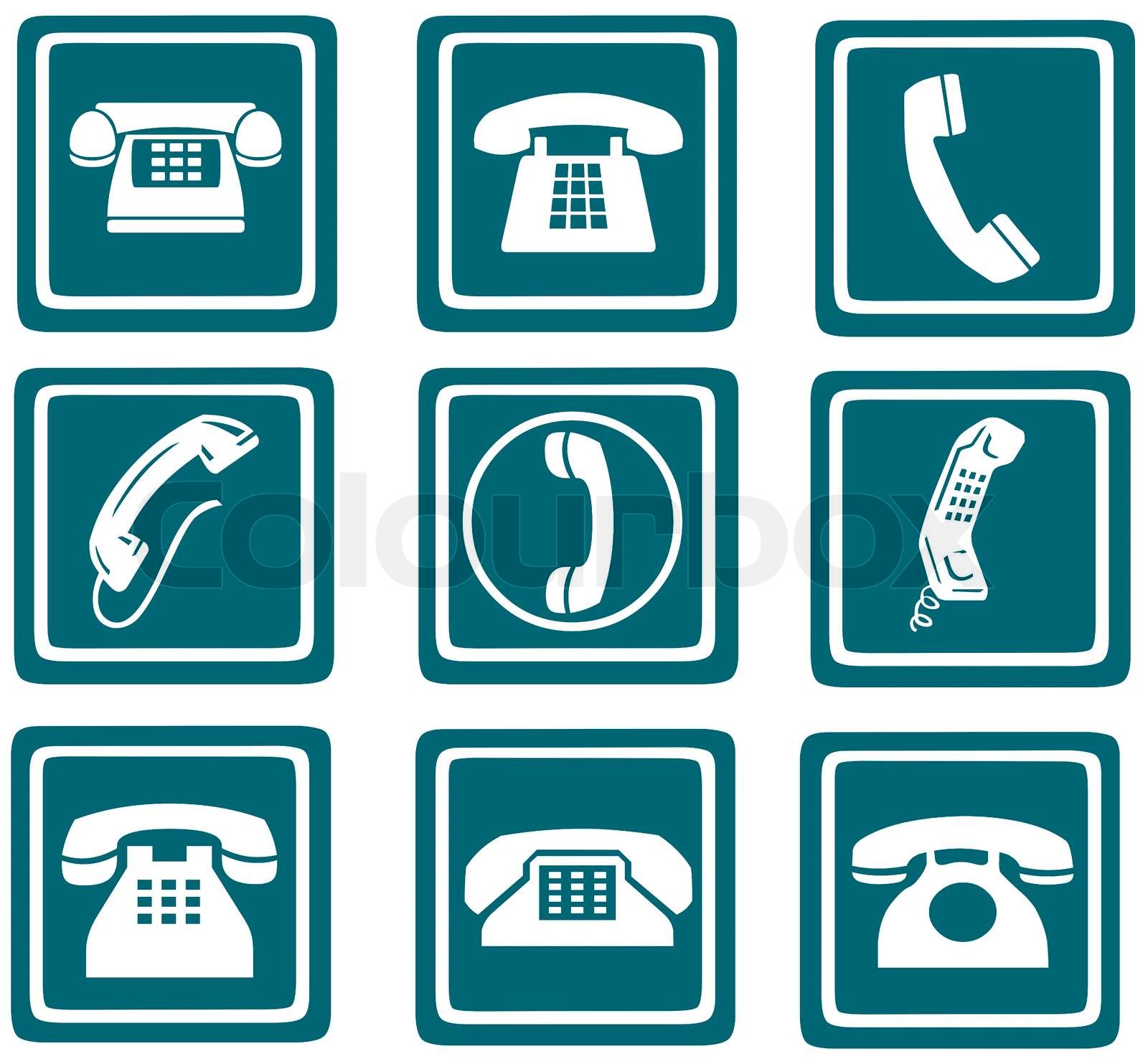 phone icons , signs , illustrations set . | Stock image | Colourbox