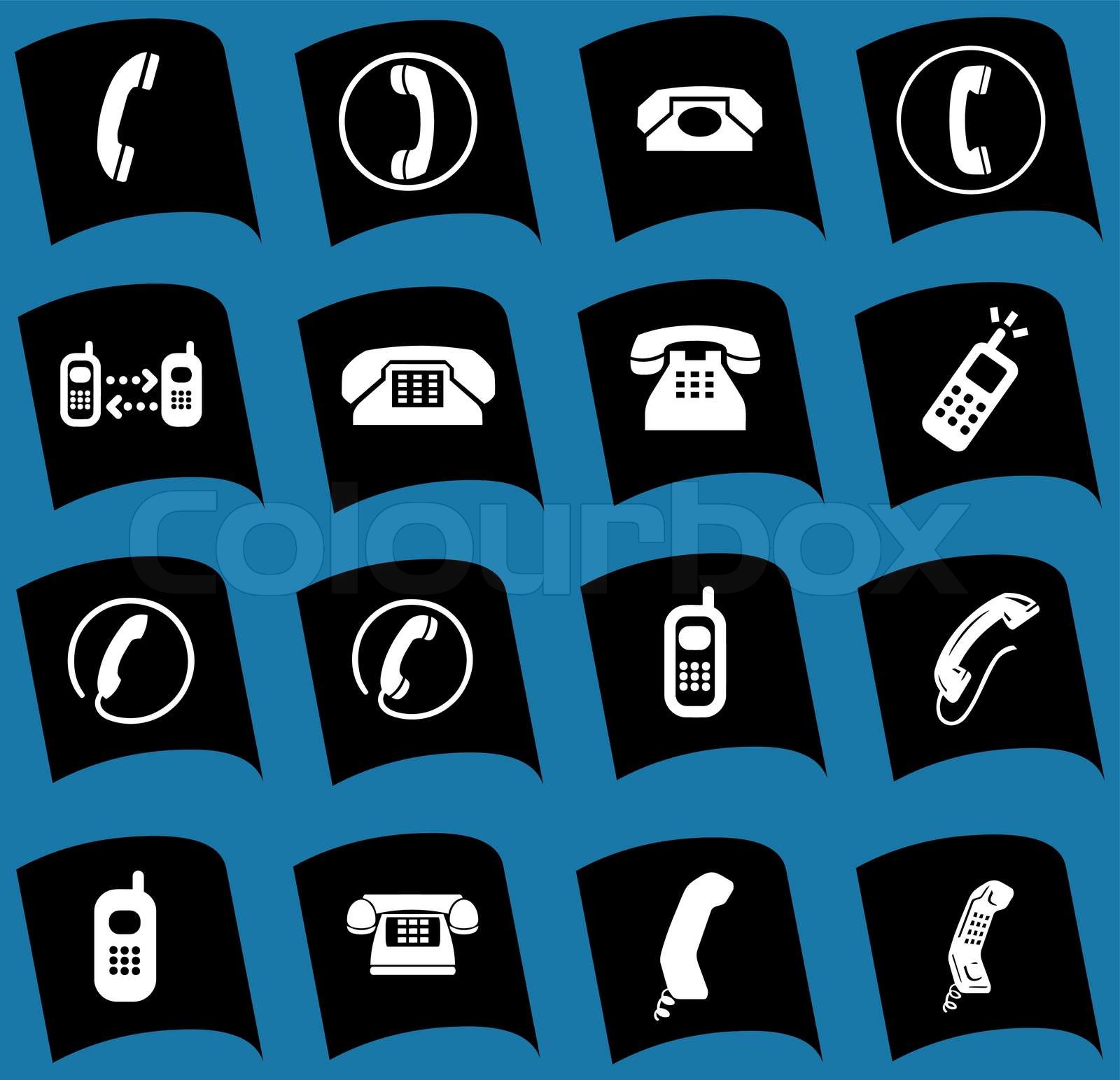 phone icons, signs, illustrations set. telephone icons collection ...