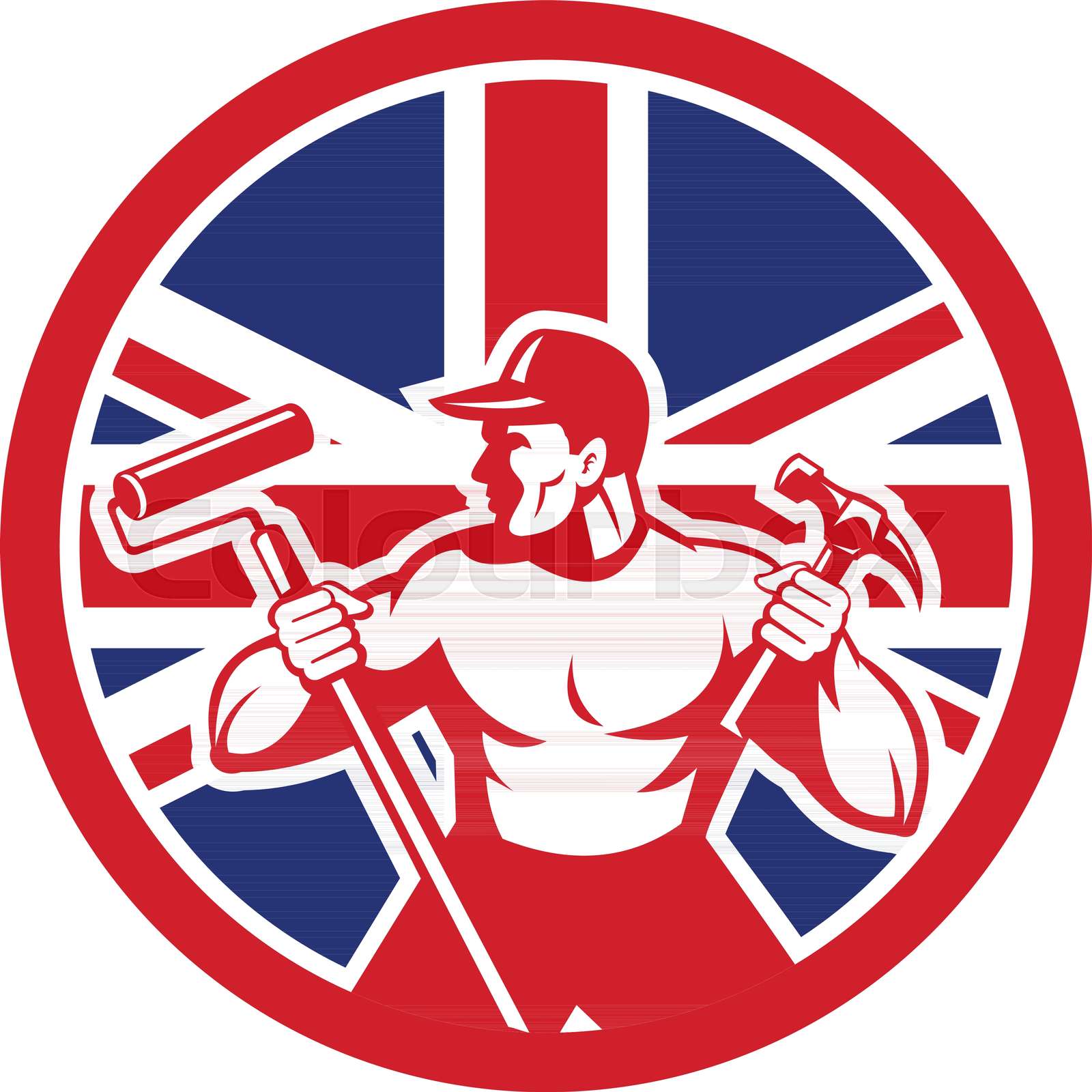 British Handyman Union Jack Flag Icon | Stock vector | Colourbox