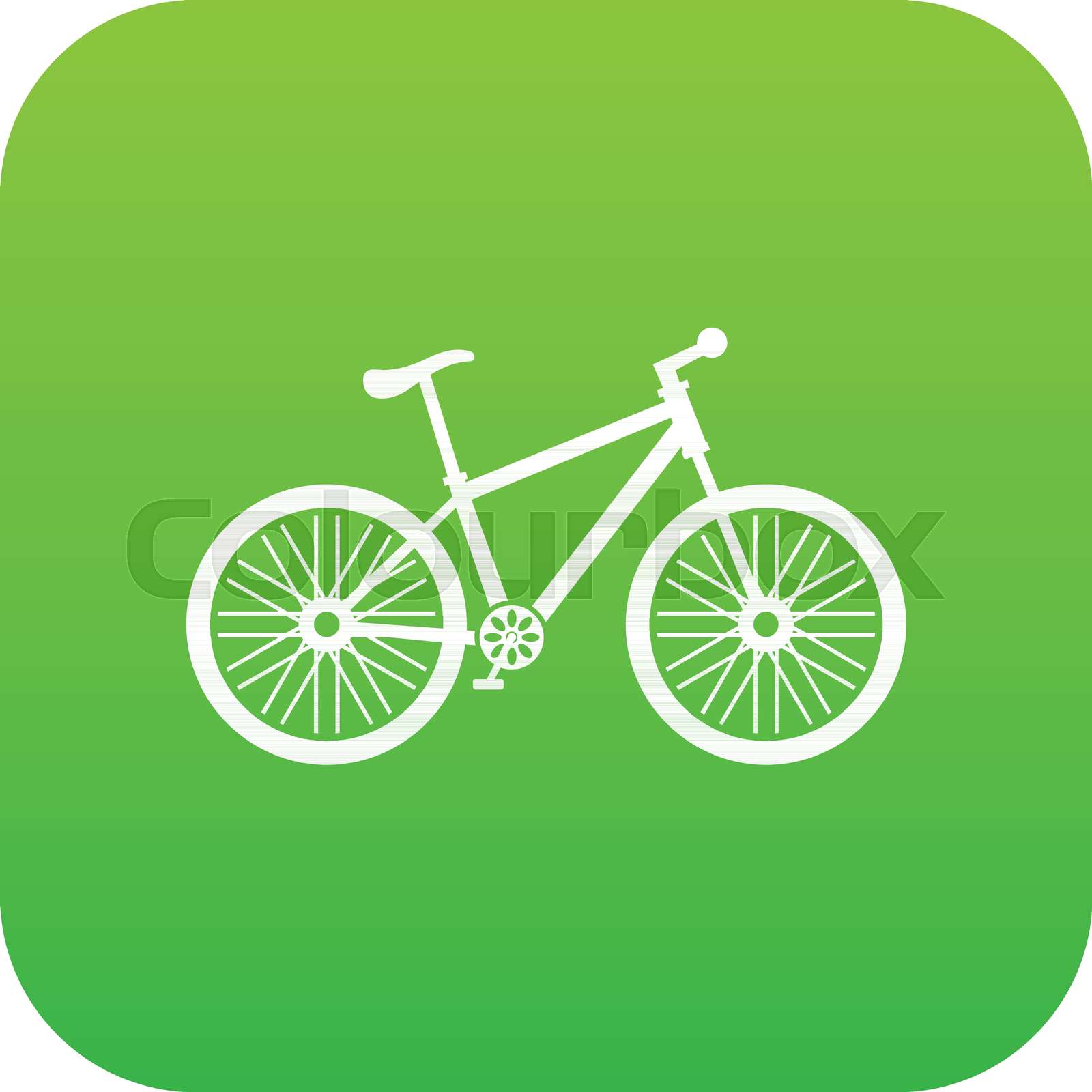 grün, fahrrad, icon | Stock-Vektor | Colourbox