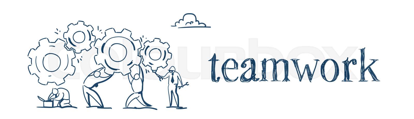 Business people group twisting gear wheel working together process ...