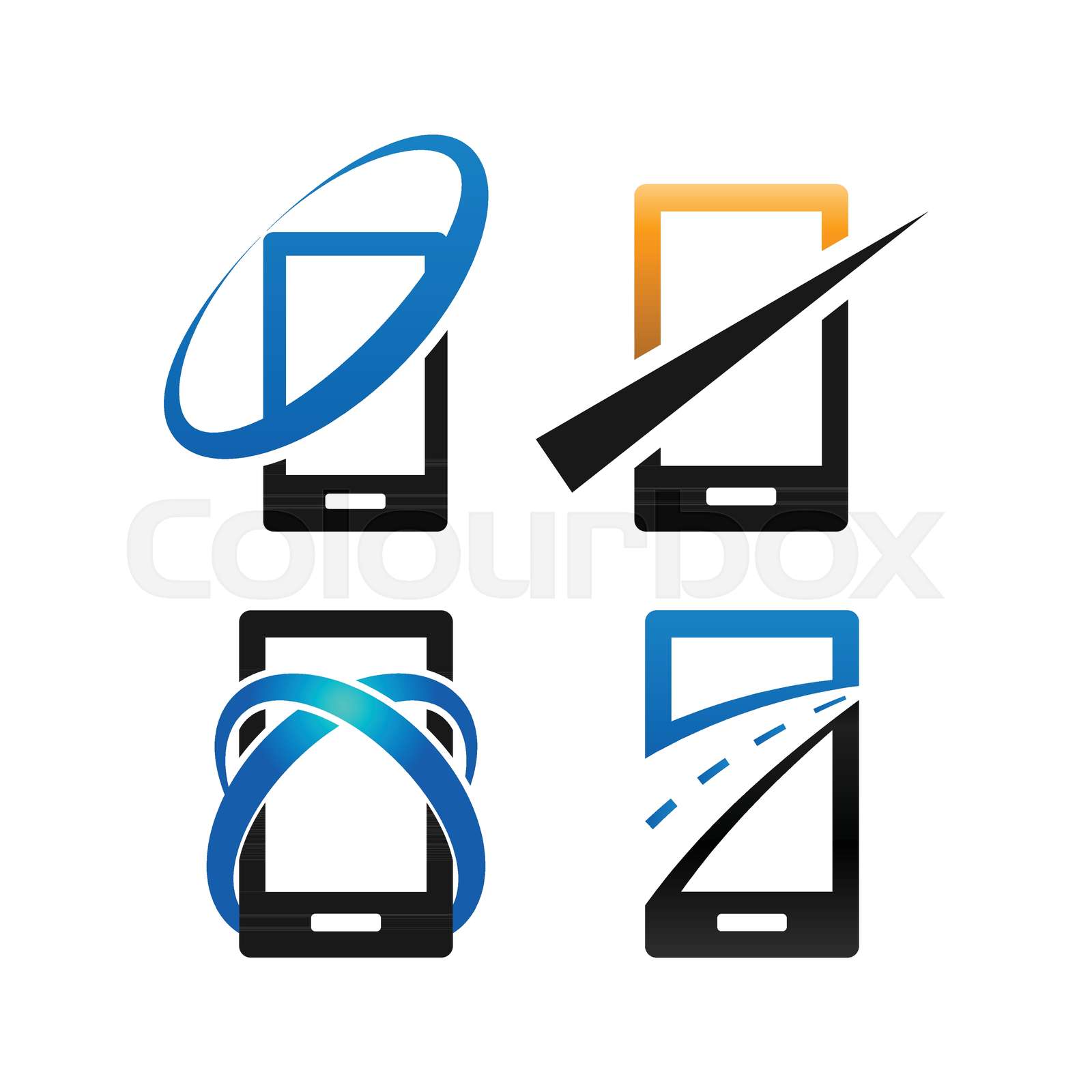 Abstract mobile phone logo and icon design template | Stock vector ...