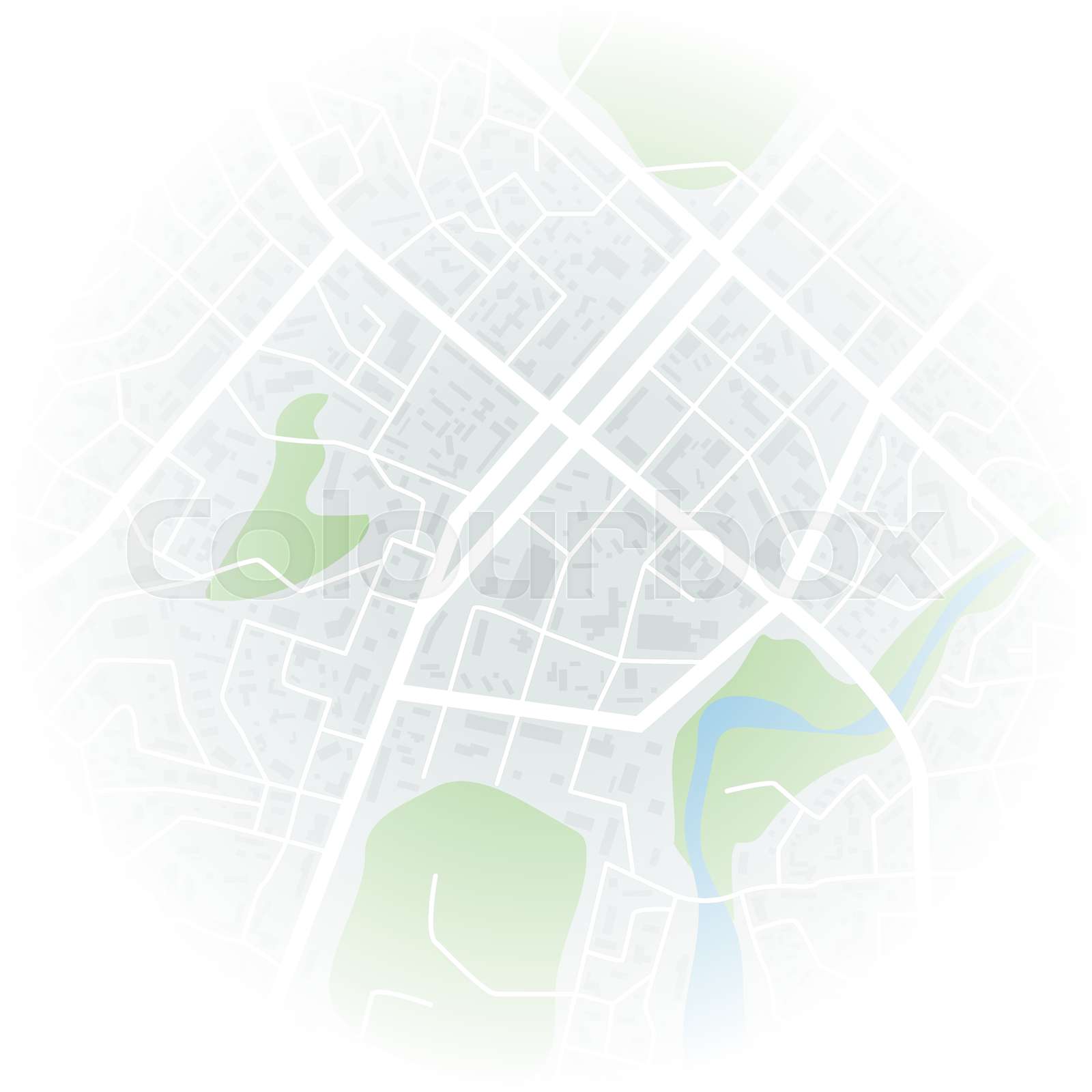 Abstract city map with blurred edge. City residential district scheme ...