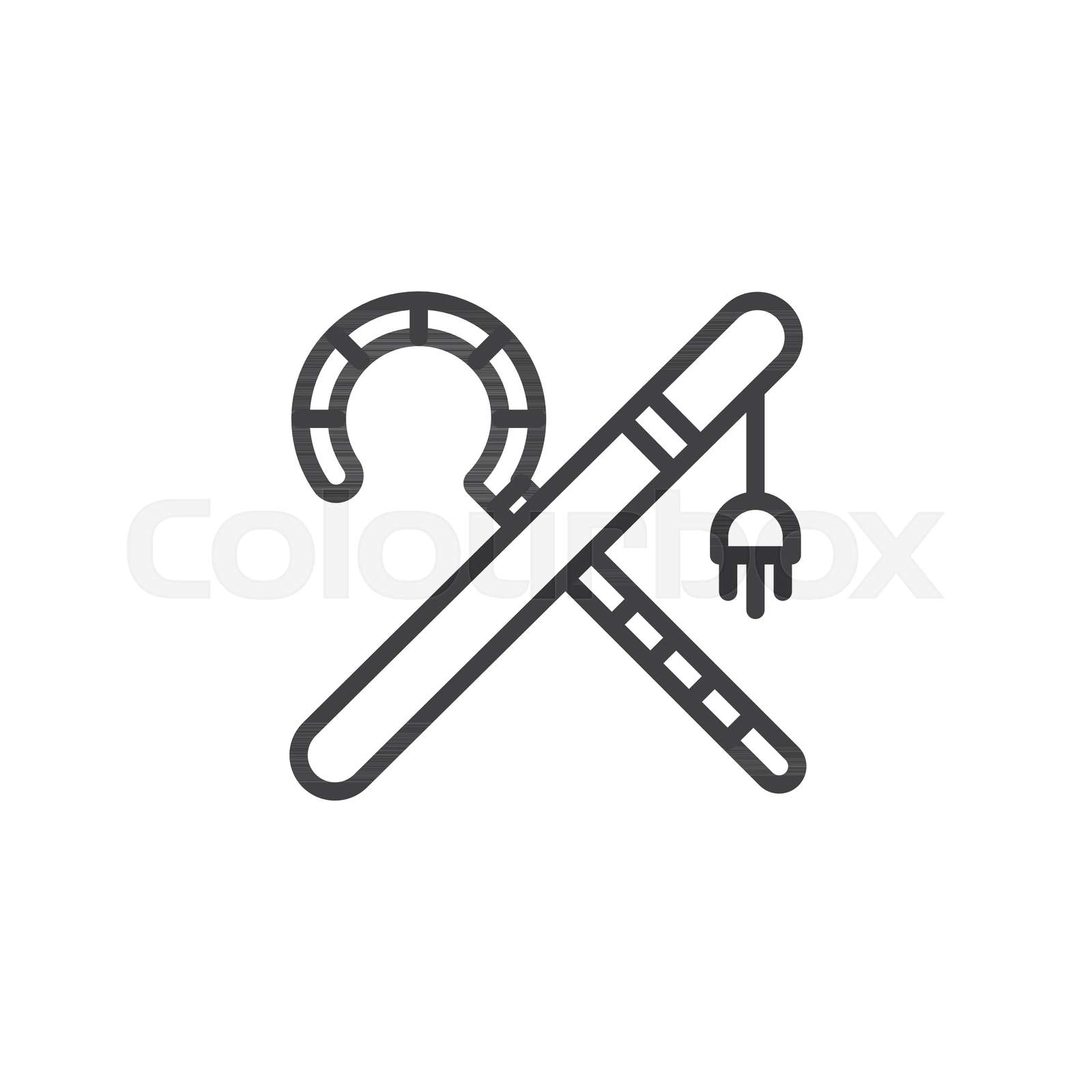 Crook and flail outline icon | Stock vector | Colourbox