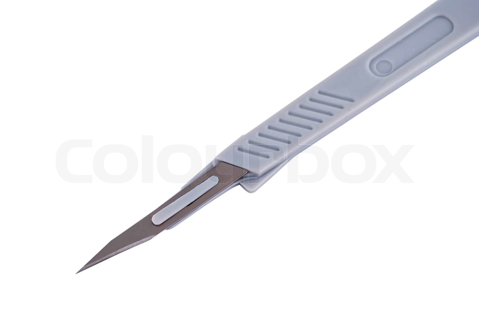 Einmal-OP- Skalpell auf einem weißen Hintergrund | Stock Bild | Colourbox