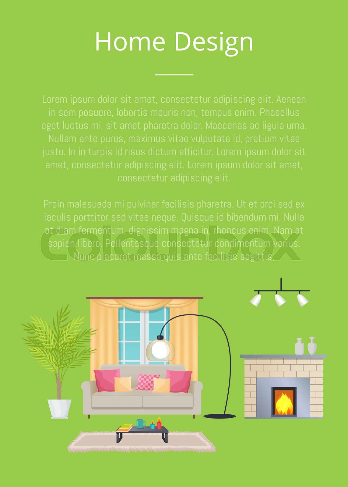 Home Design Poster and Text Vector Illustration | Stock vector | Colourbox