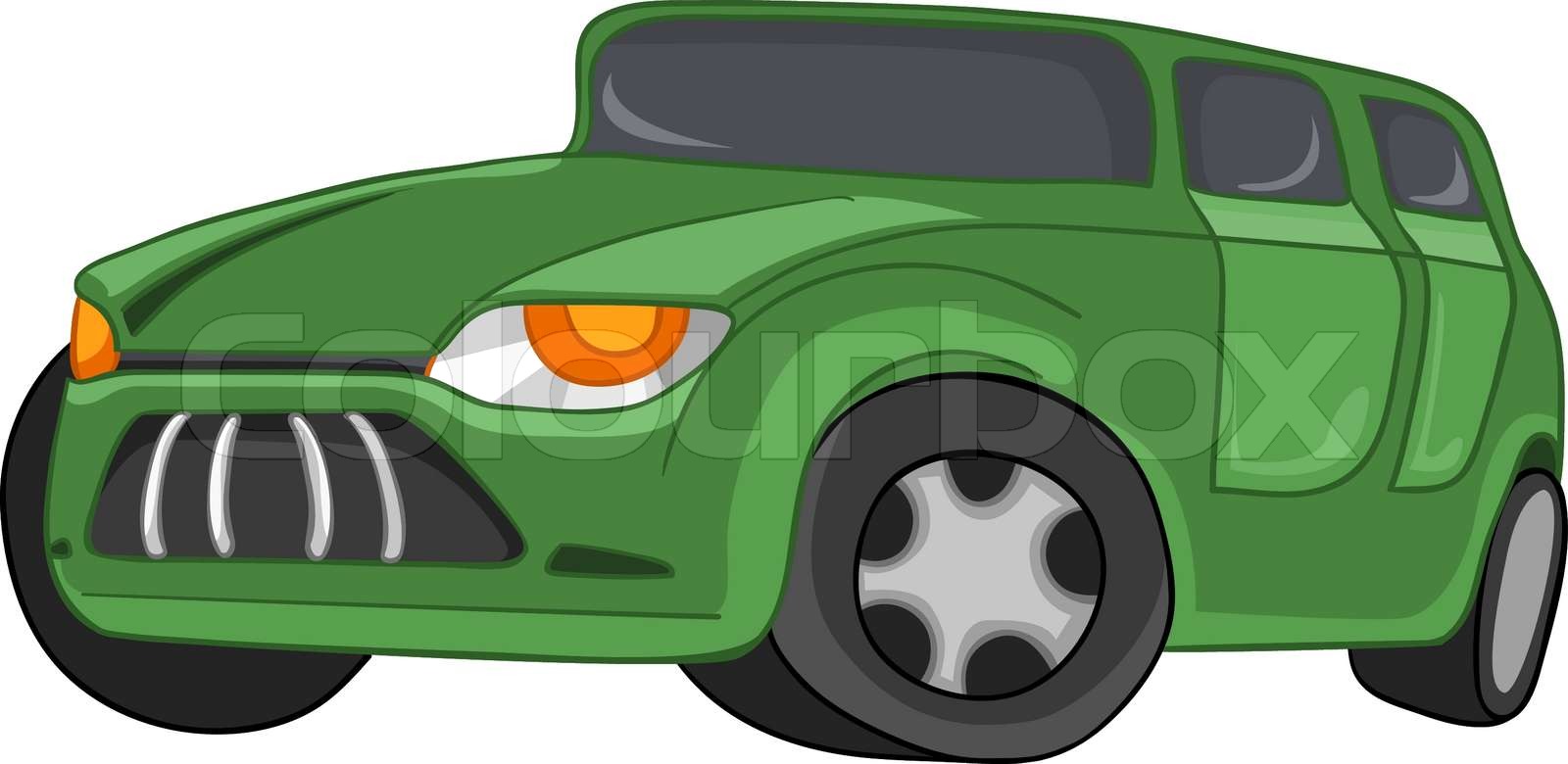 Cartoon Bil isoleret på hvid baggrund | Stock vektor | Colourbox