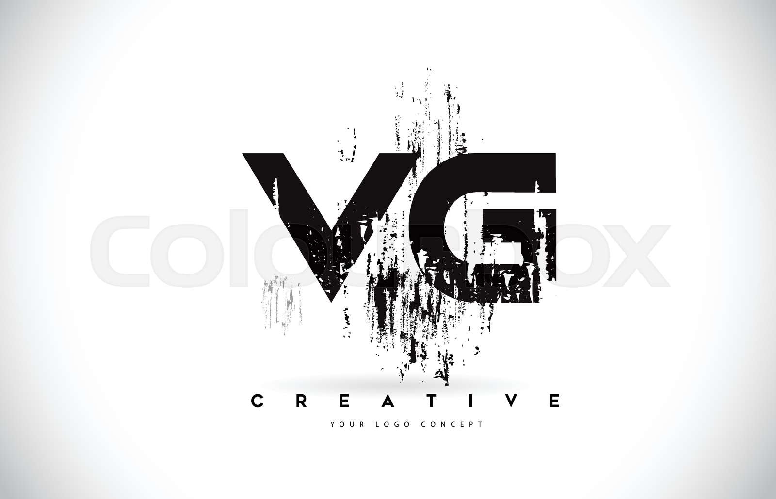 VG V G Grunge Brush Letter Logo Design in Black Colors Vector ...