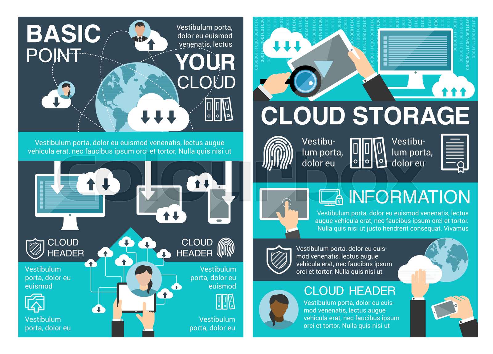 Cloud storage banner for information technology | Stock vector | Colourbox