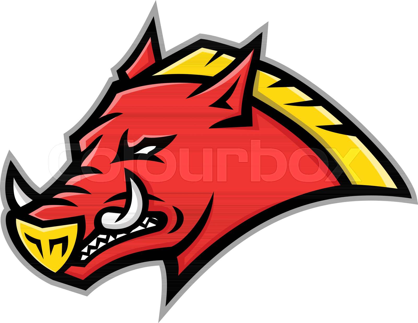 Angry Razorback Mascot | Stock vector | Colourbox