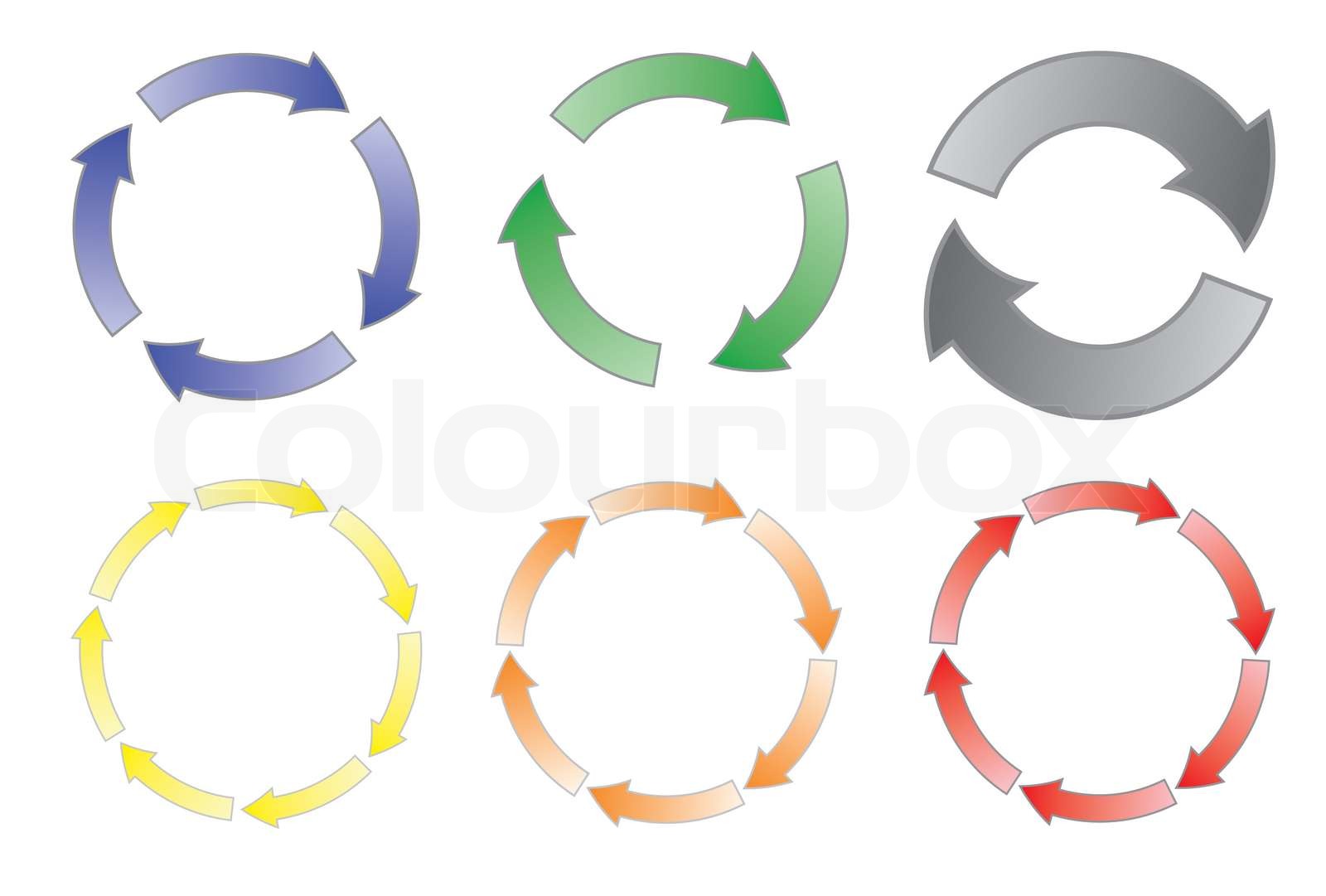 set of cycling arrows vector illustration | Stock vector | Colourbox