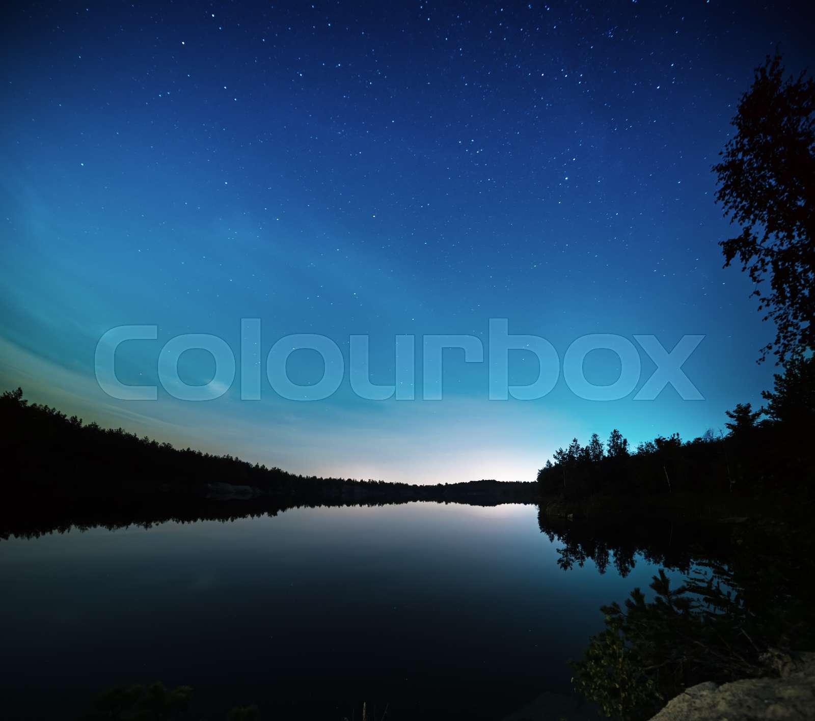Lake at night | Stock image | Colourbox