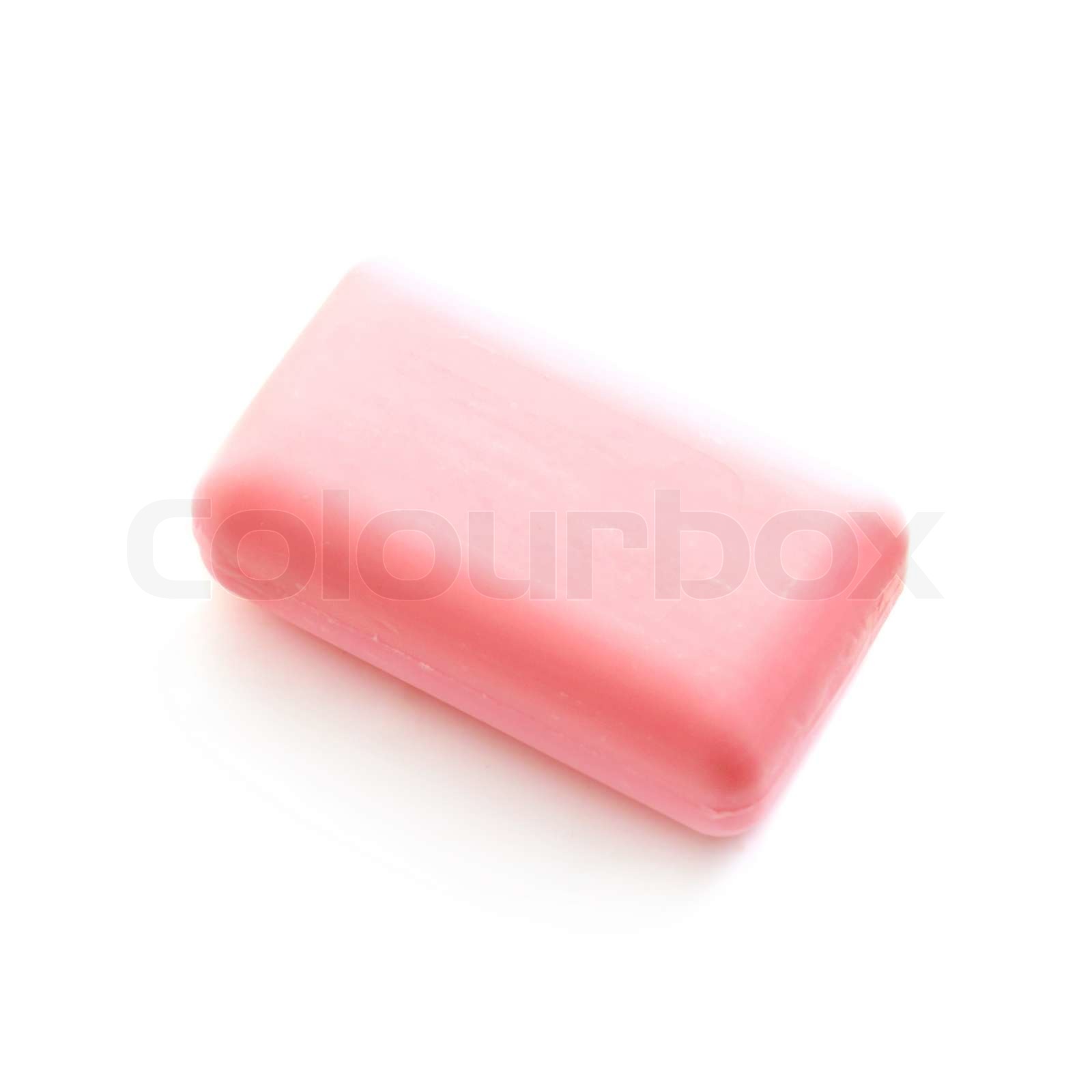 Pink soap bar isolated on the white | Stock image | Colourbox