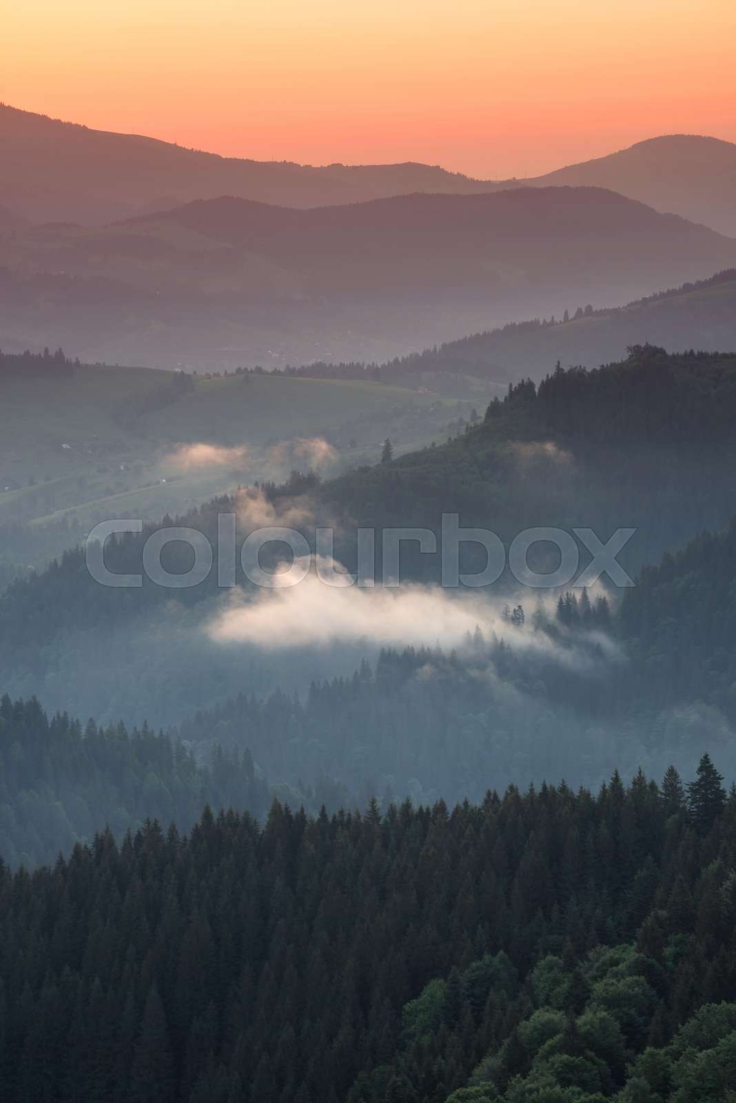 Hills lines during sunrise. Beautiful natural landscape | Stock image ...