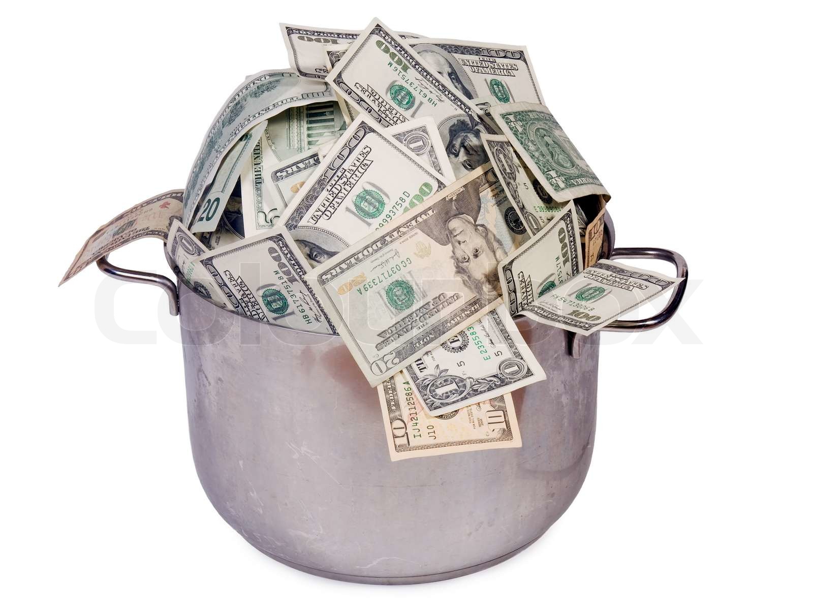 pot full of money | Stock image | Colourbox