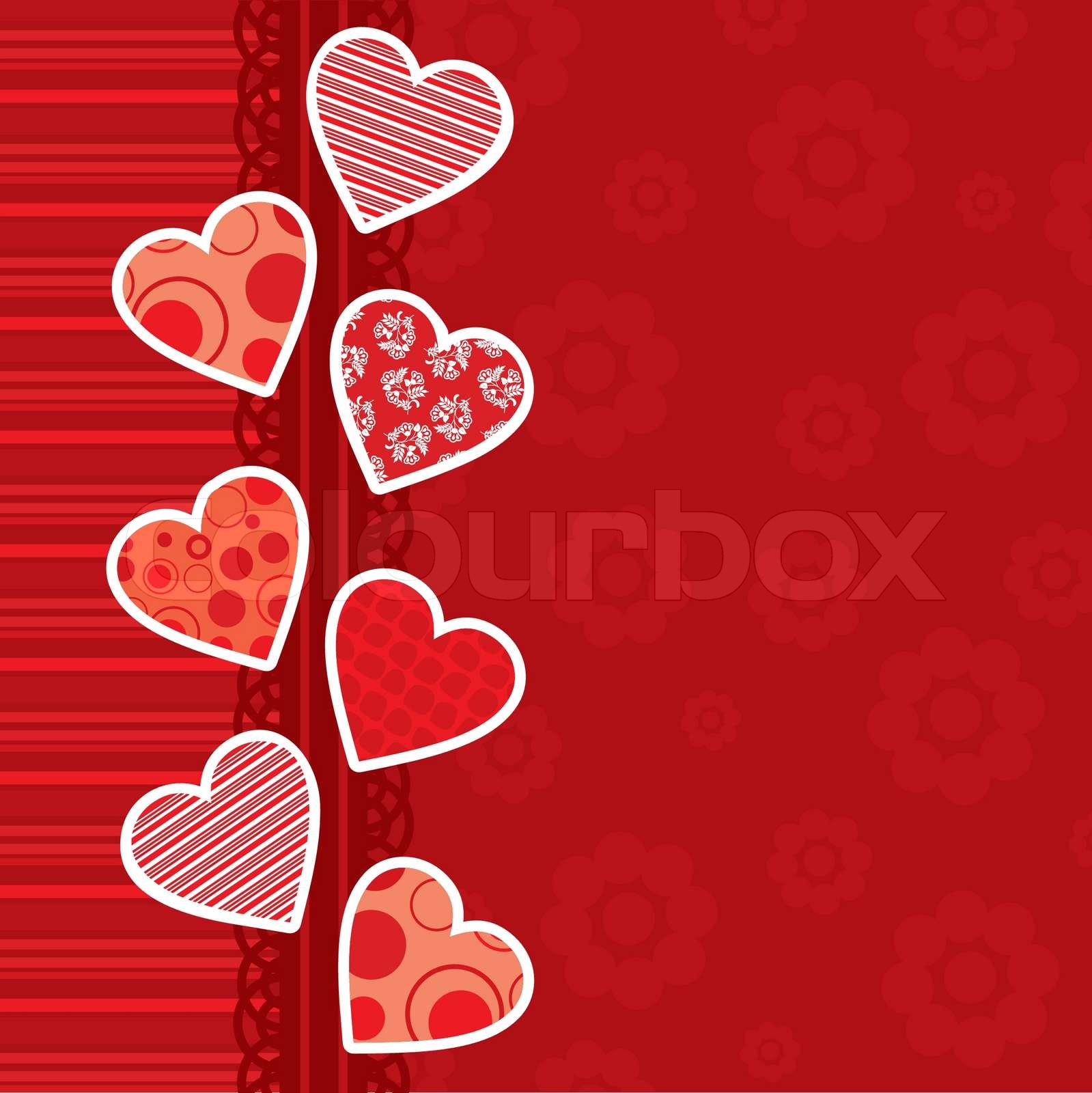 Skabelon hjerte lykønskningskort , vektor illustration | Stock vektor ...