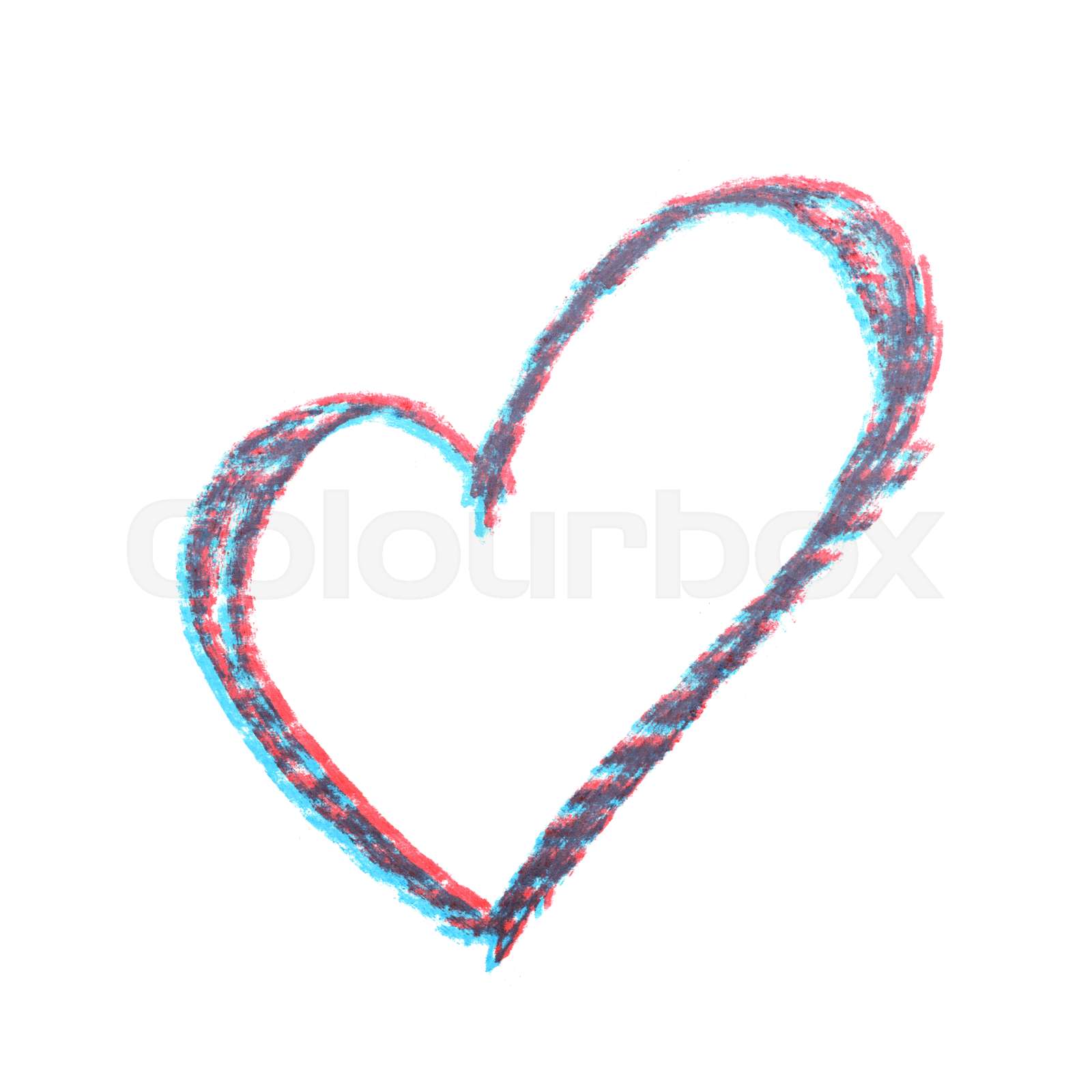 Hand drawn heart shape isolated | Stock image | Colourbox