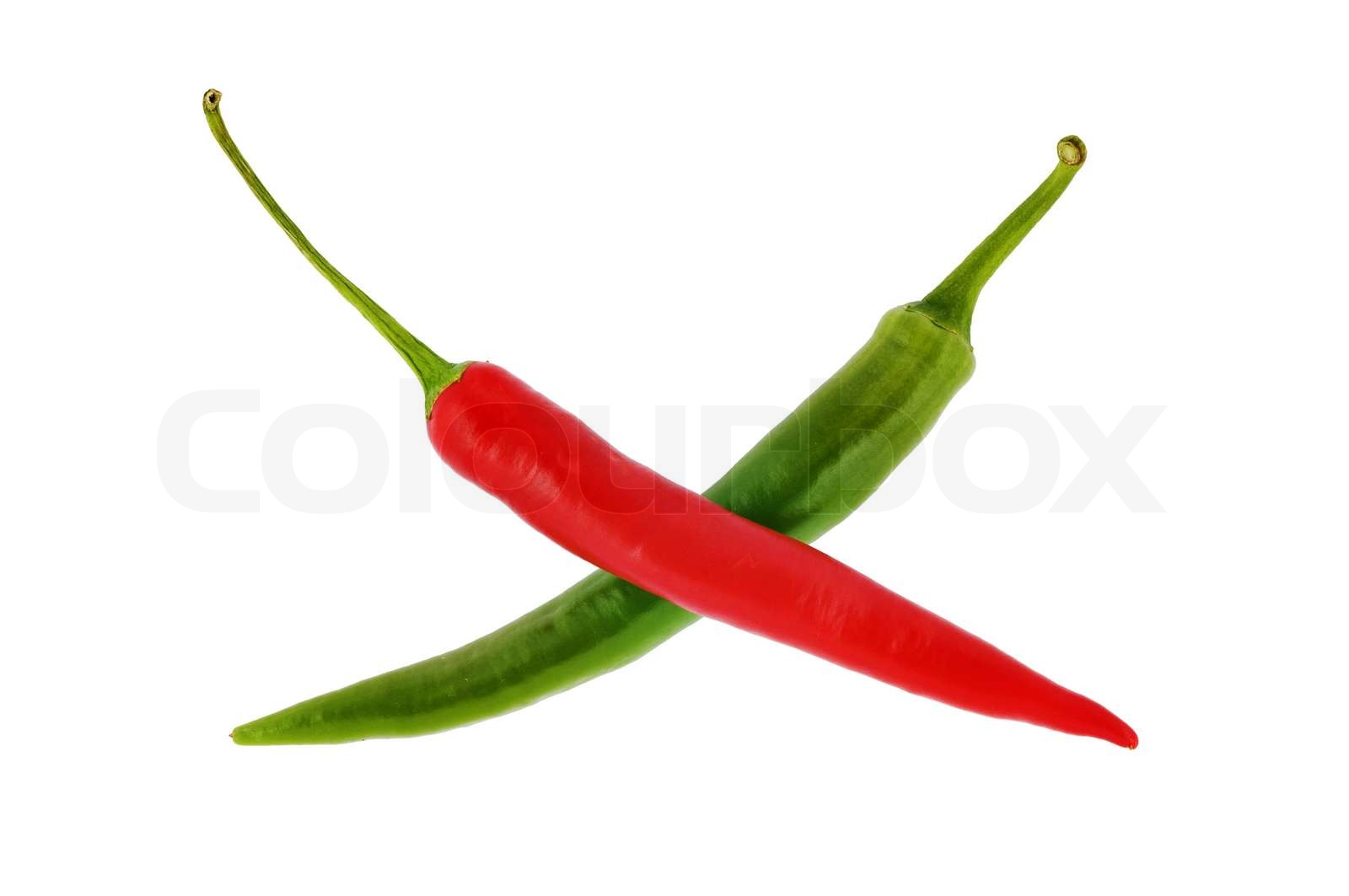 Rot und Grün Hot Chili Peppers | Stock Bild | Colourbox