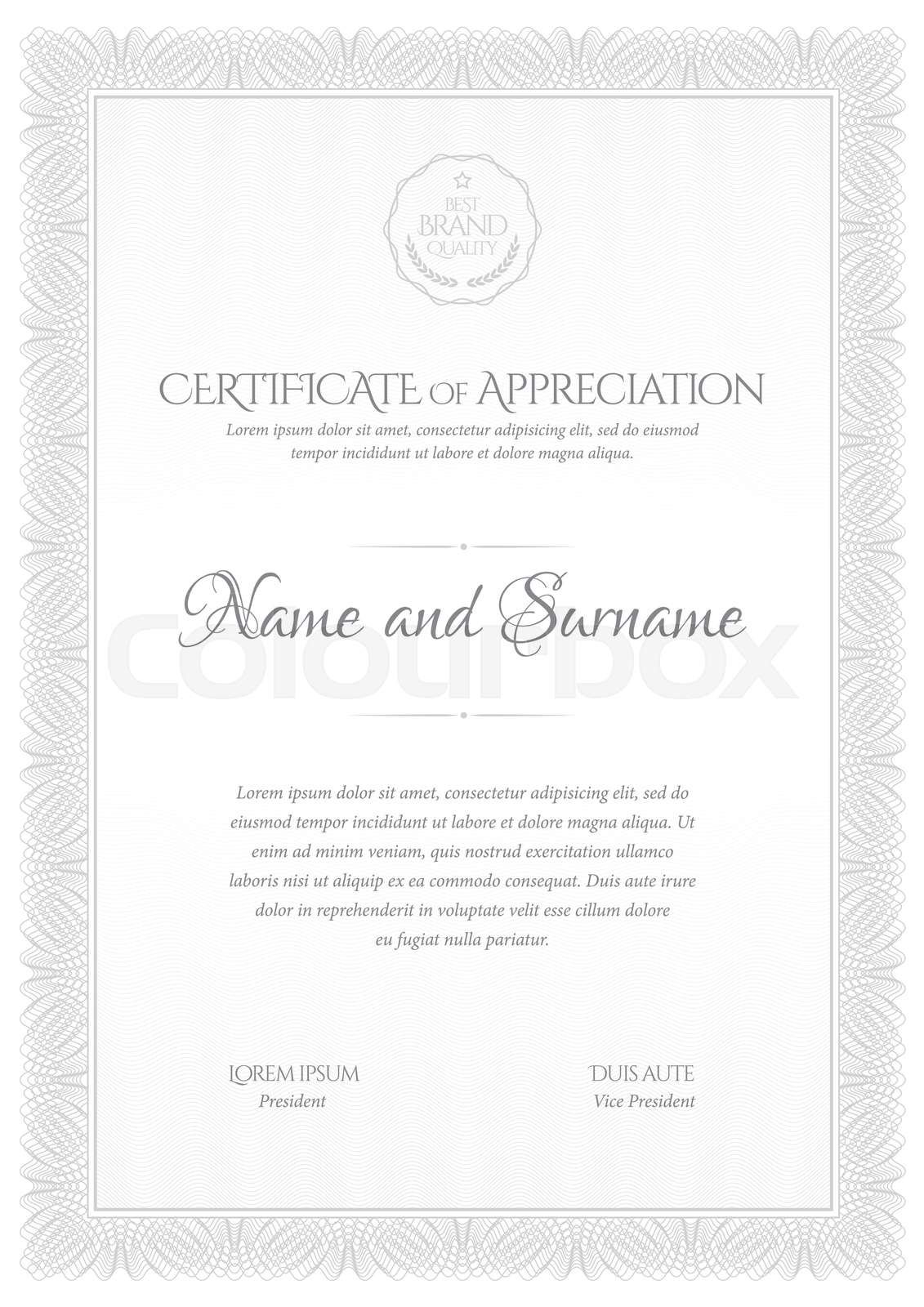 Certificate template. Frame for design diploma or gift certificate ...