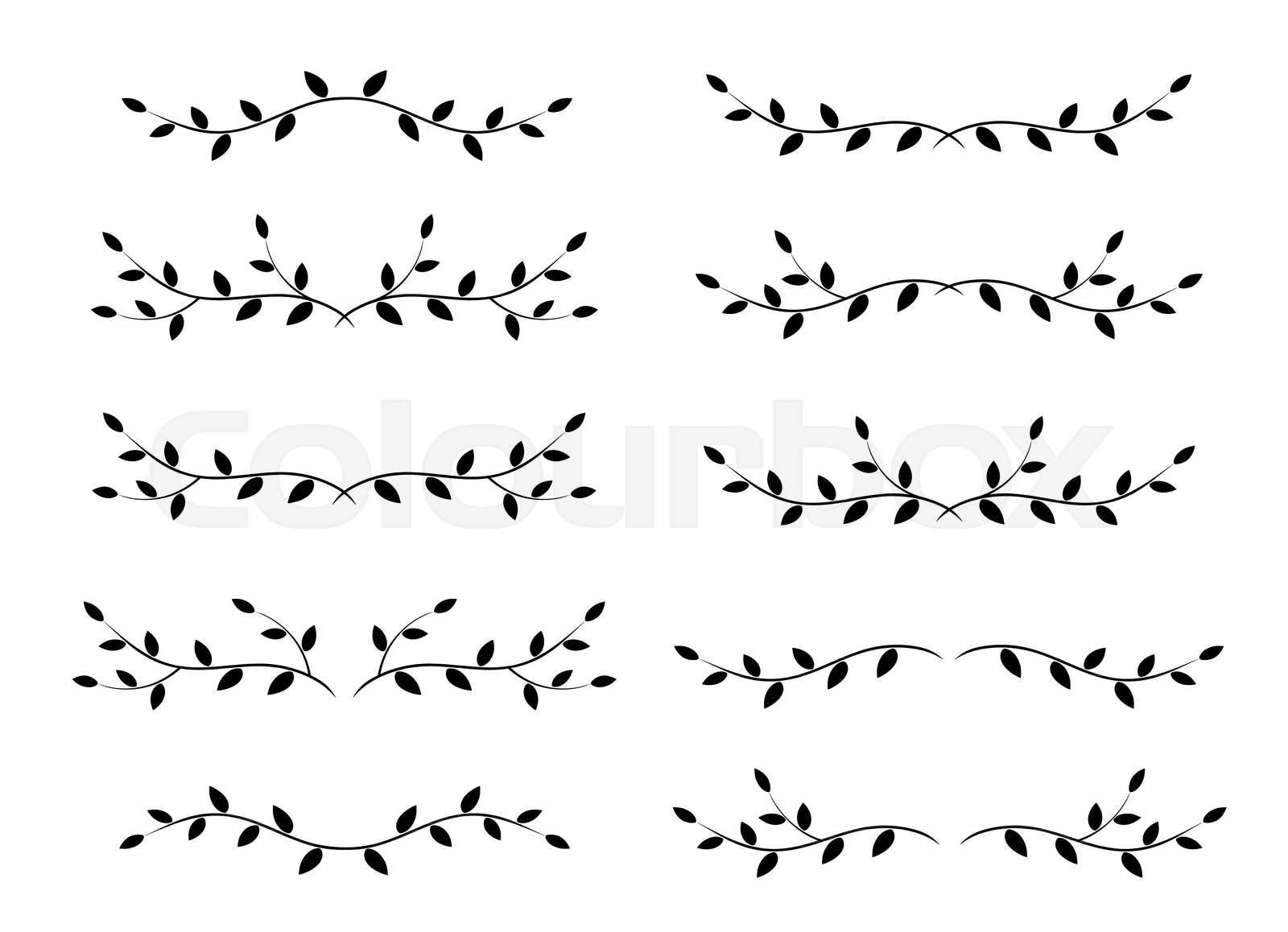 set of tree branches borders | Stock vector | Colourbox