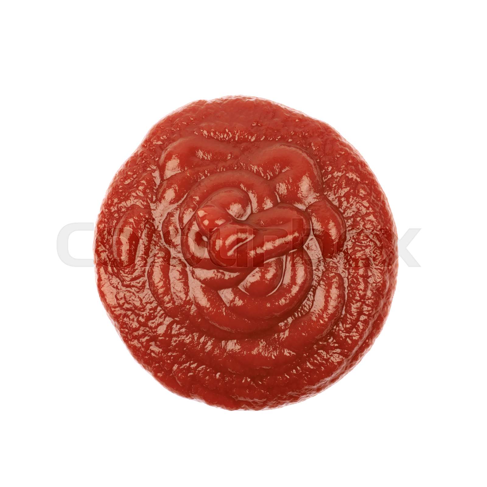 Little puddle of ketchup sauce isolated | Stock image | Colourbox