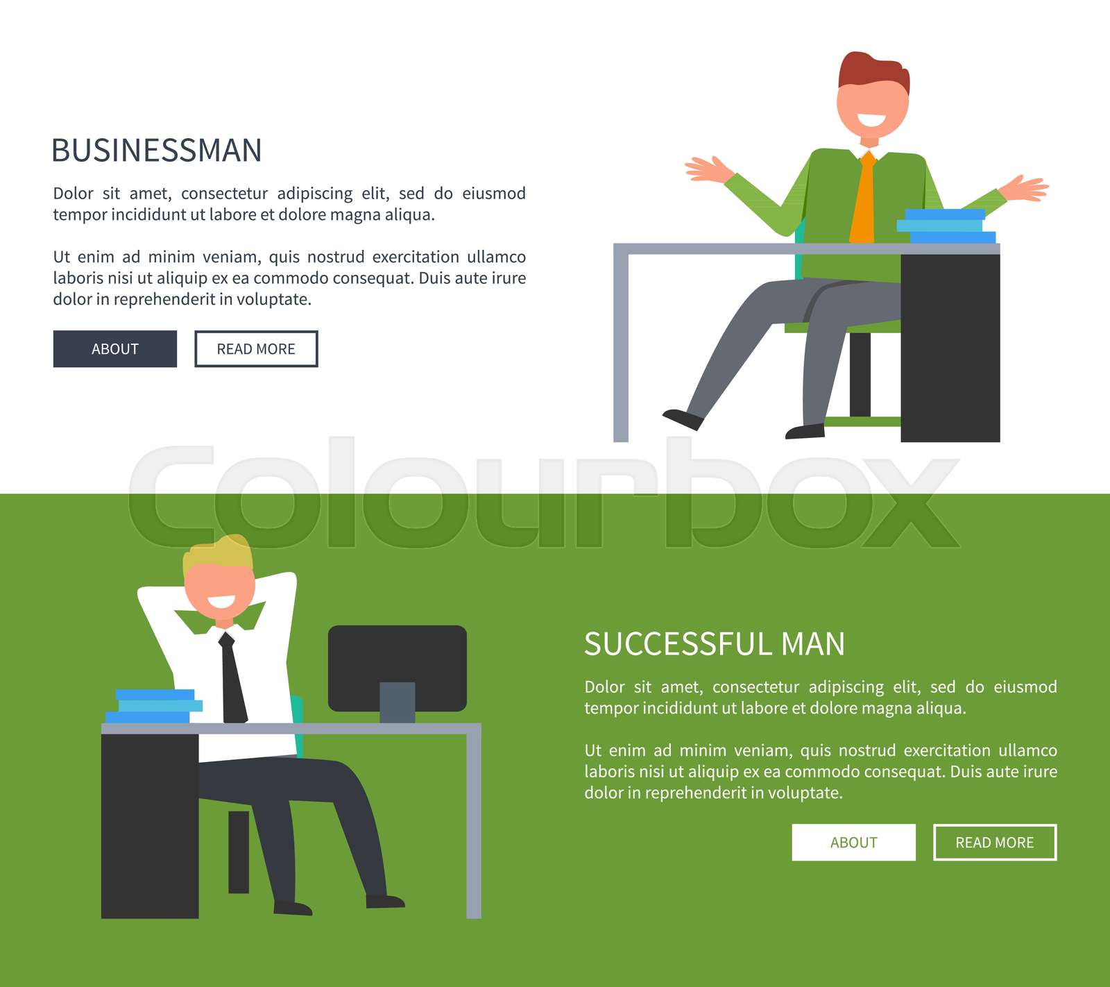 Businessman and Successful Man Posters with Text | Stock vector | Colourbox