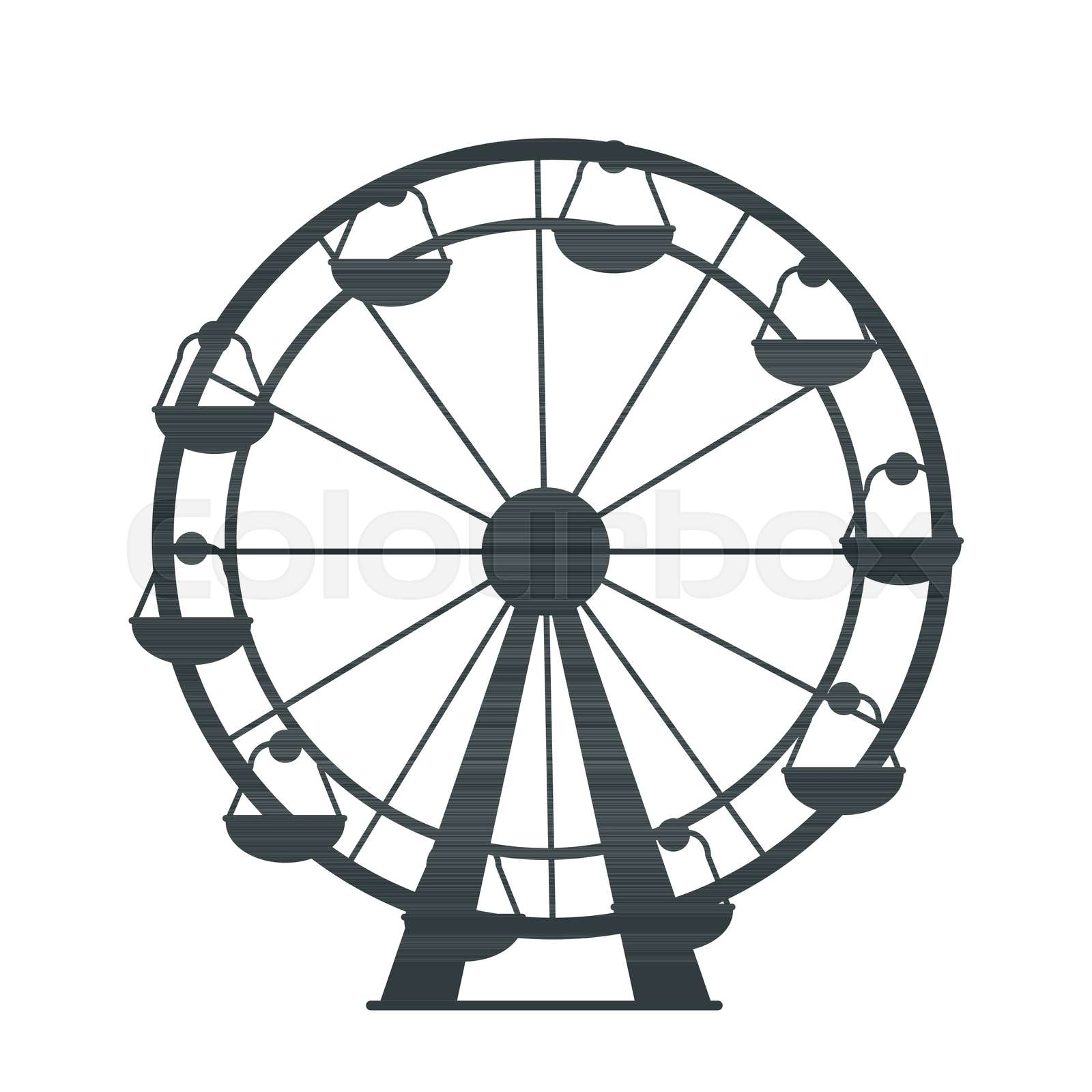 Simple Ferris Wheel Clipart Black And White