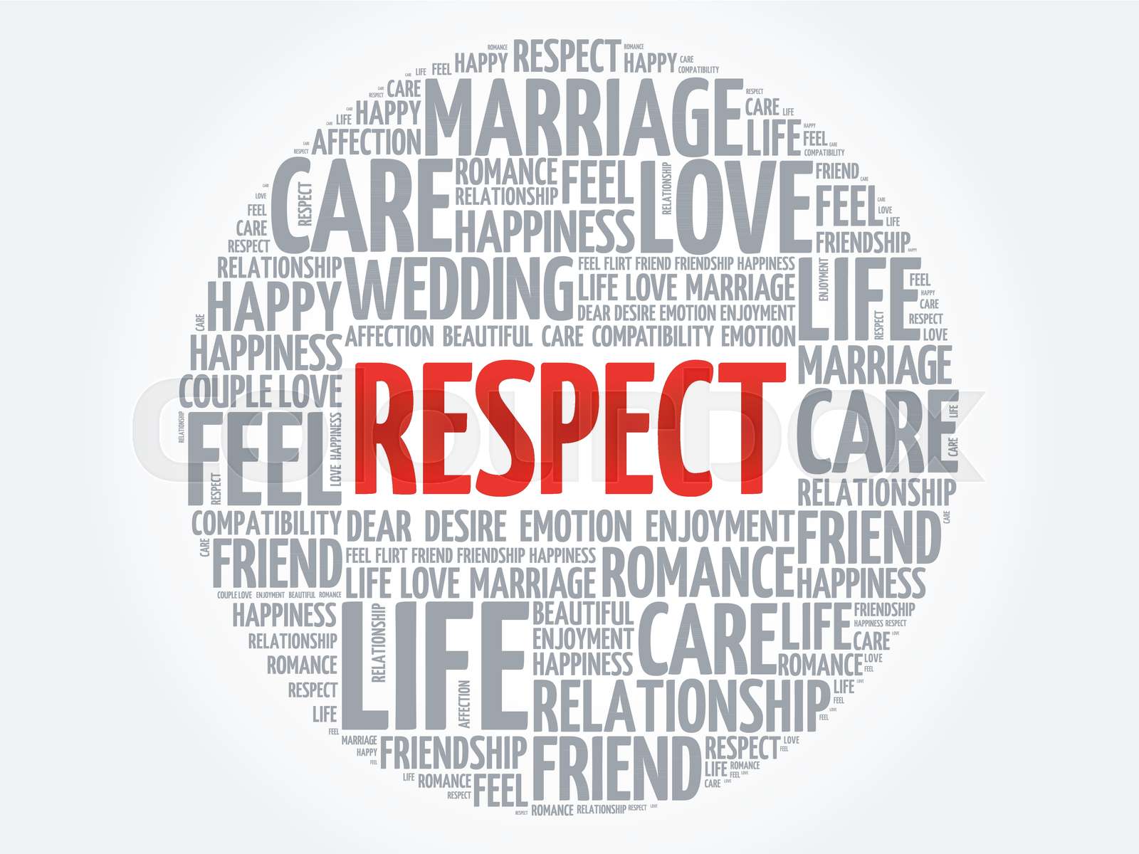 Respect circle word cloud | Stock vector | Colourbox