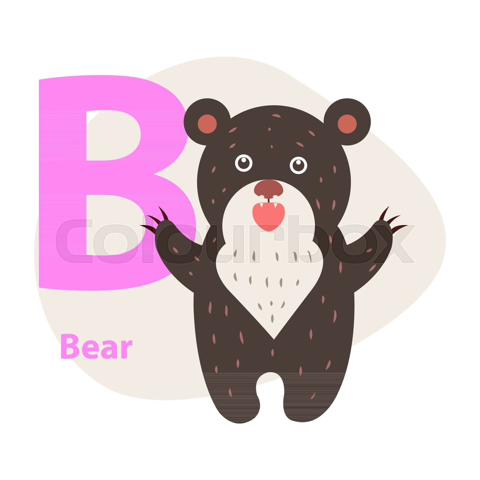 Zoo ABC Letter with Cute Bear Cartoon Vector | Stock vector | Colourbox