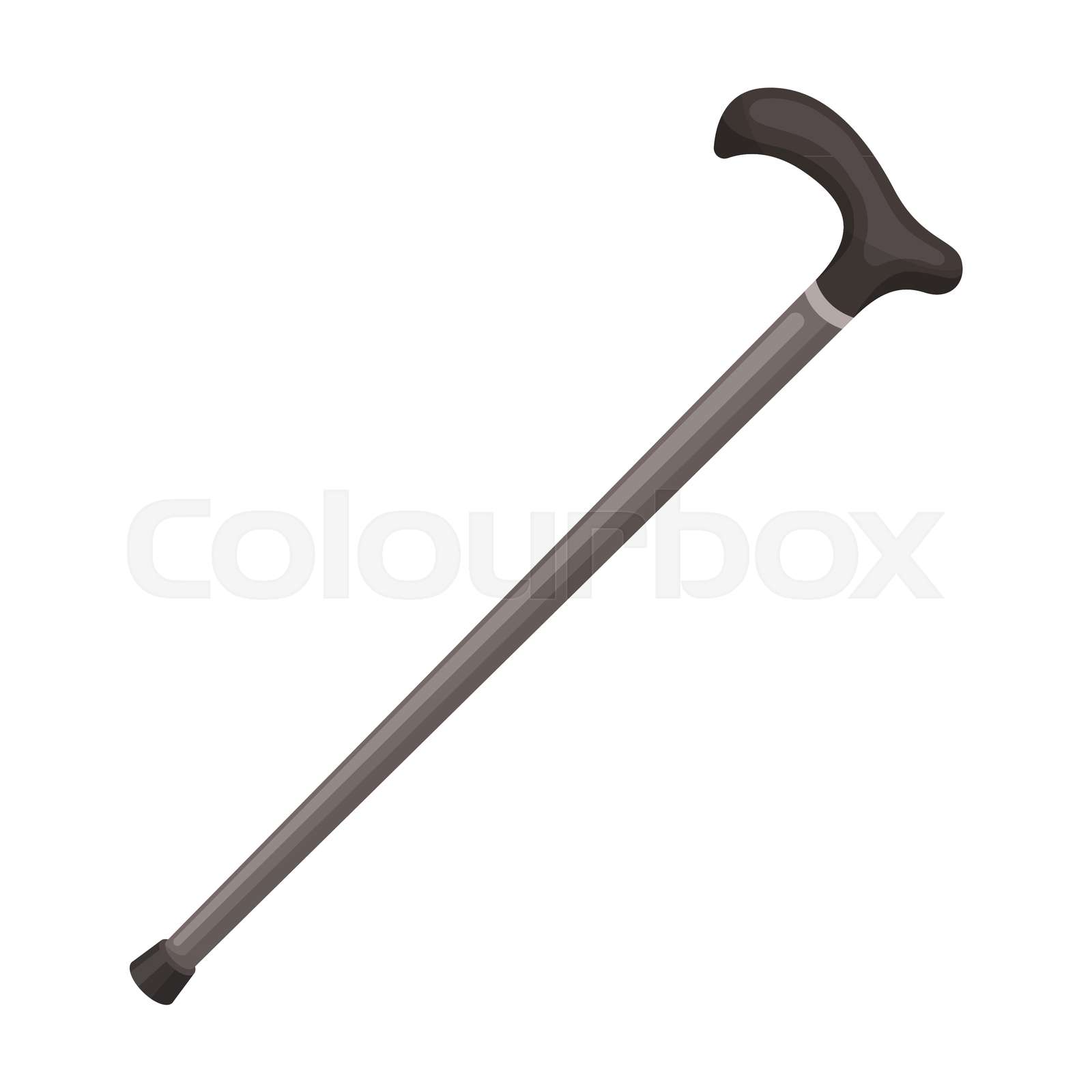 Cane for walking.Old age single icon in cartoon style vector symbol ...