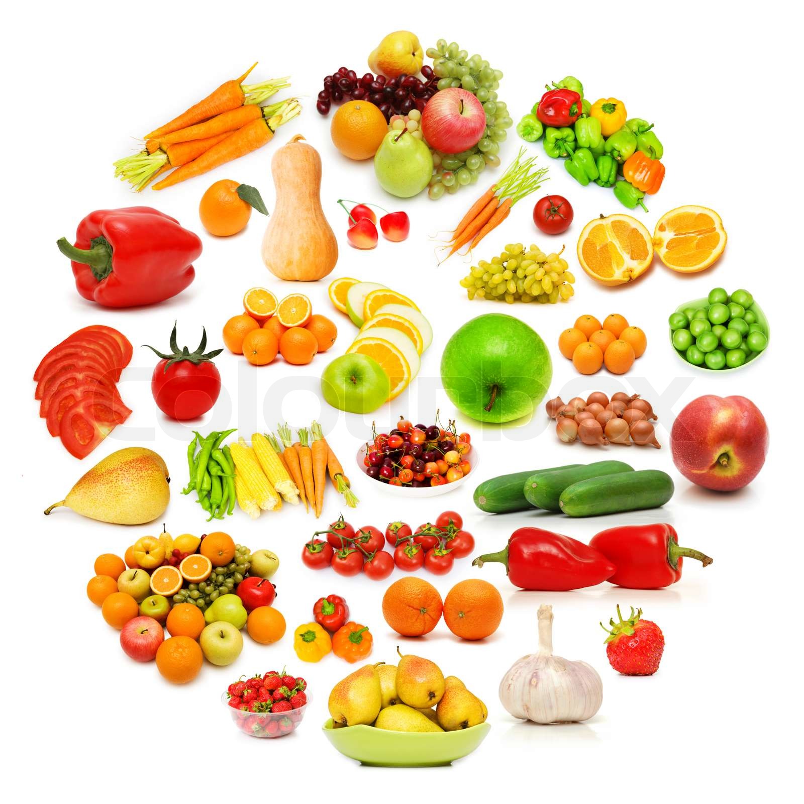 Circle with lots of food items | Stock image | Colourbox