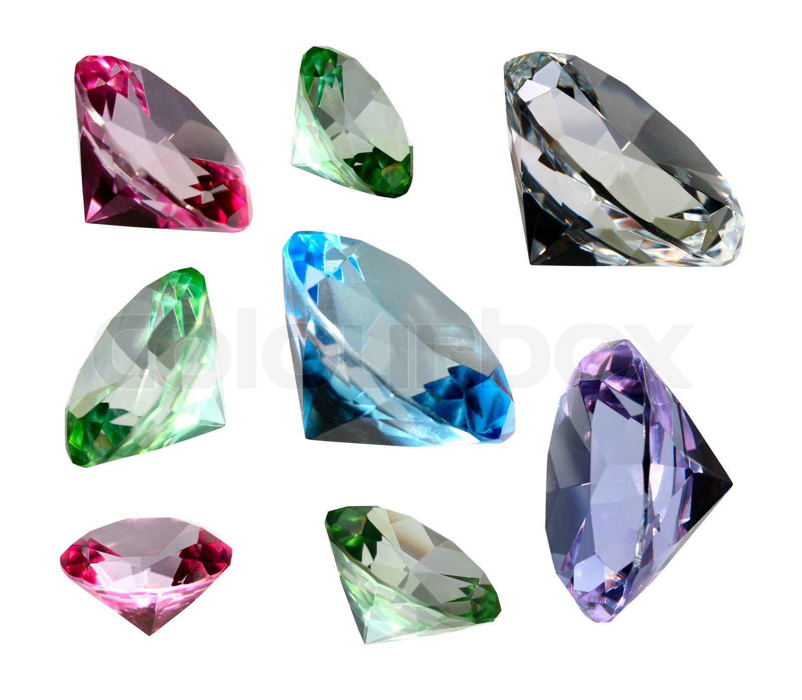 Ein Bild von farbigen Kristallen isoliert auf weiß | Stock Bild | Colourbox