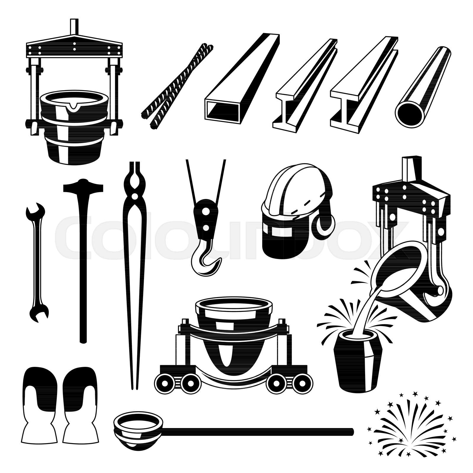 Metallurgical symbols set. | Stock vector | Colourbox