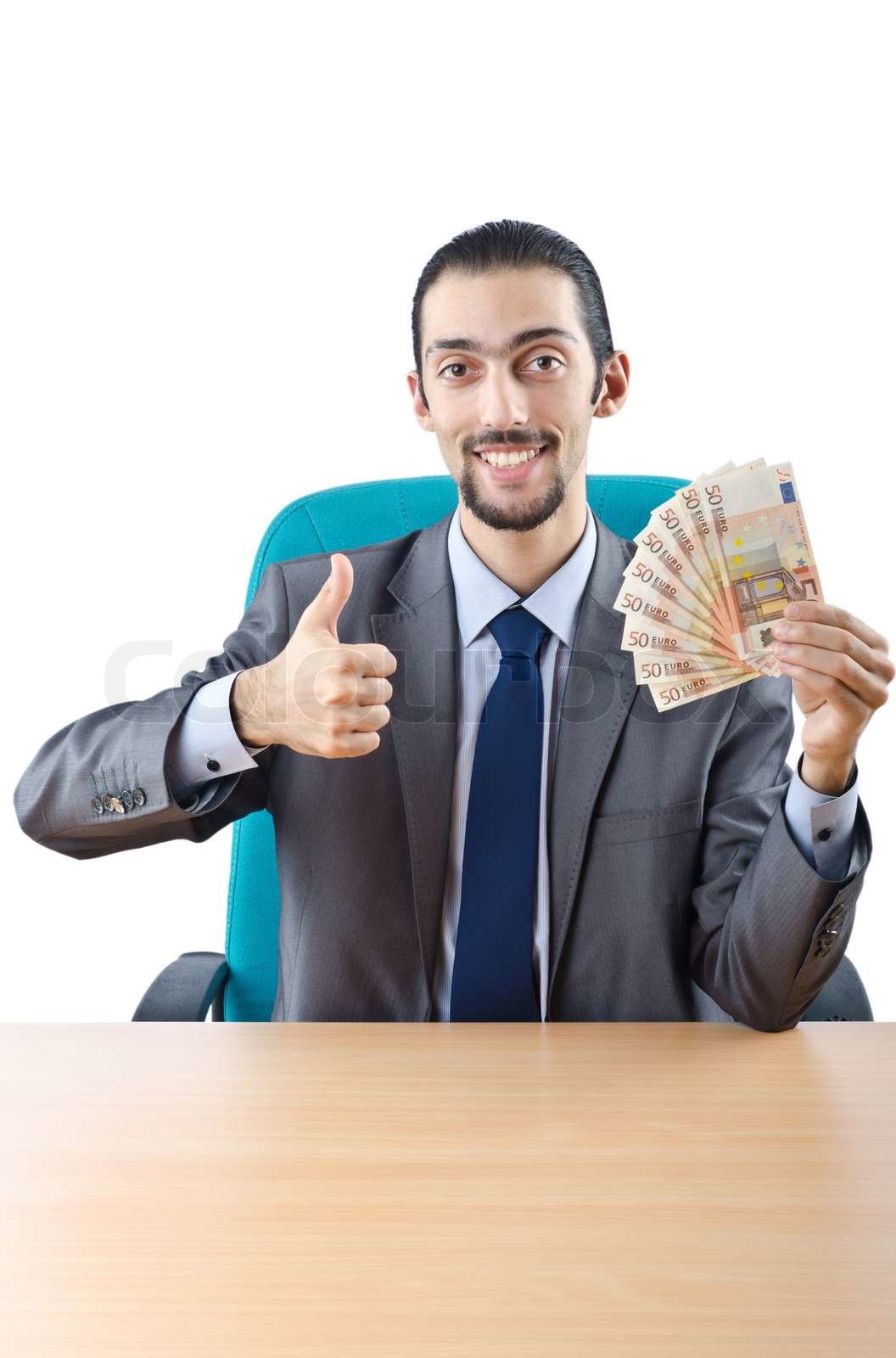 Mann mit Geld isoliert auf den weißen | Stock Bild | Colourbox