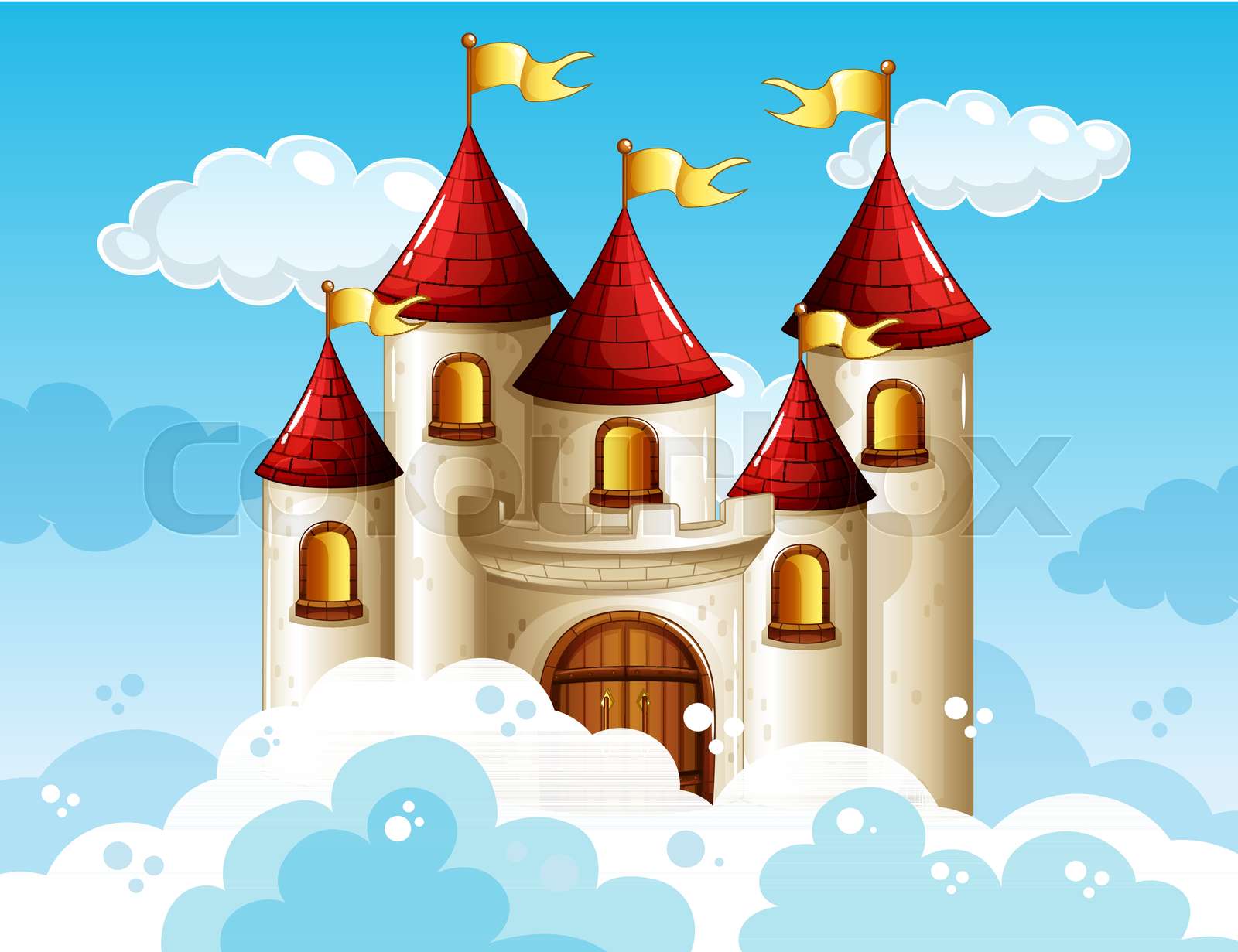 A Fairy Tale Castle on Sky | Stock vector | Colourbox