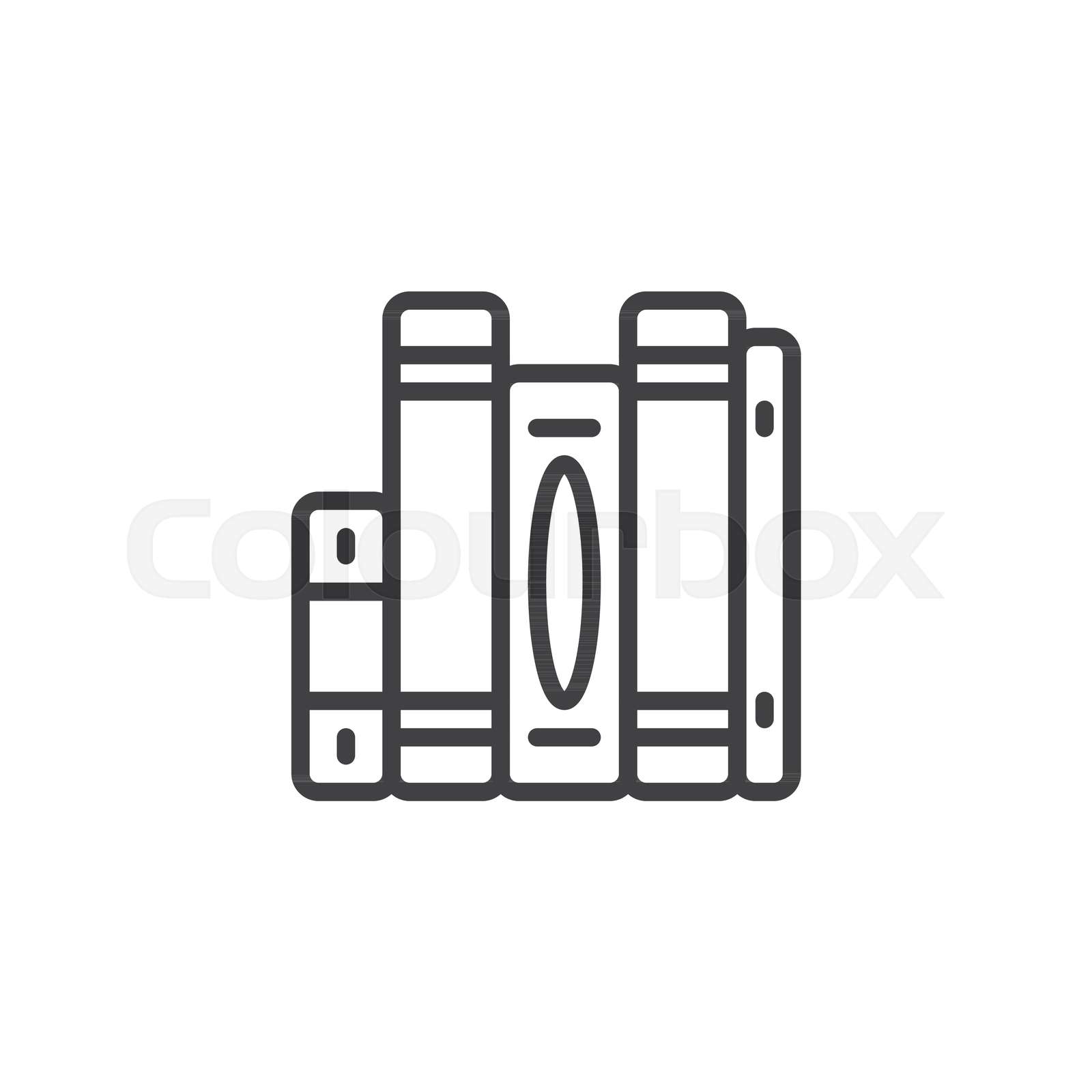 Vertical Stacked Books outline icon | Stock vector | Colourbox