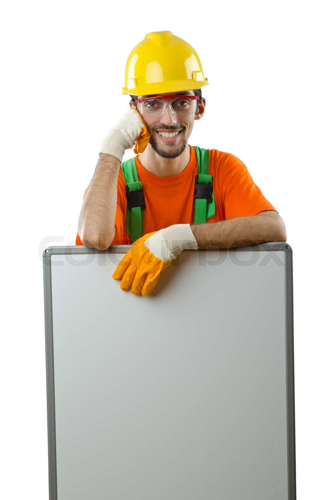 Builder isolated on the white | Stock image | Colourbox