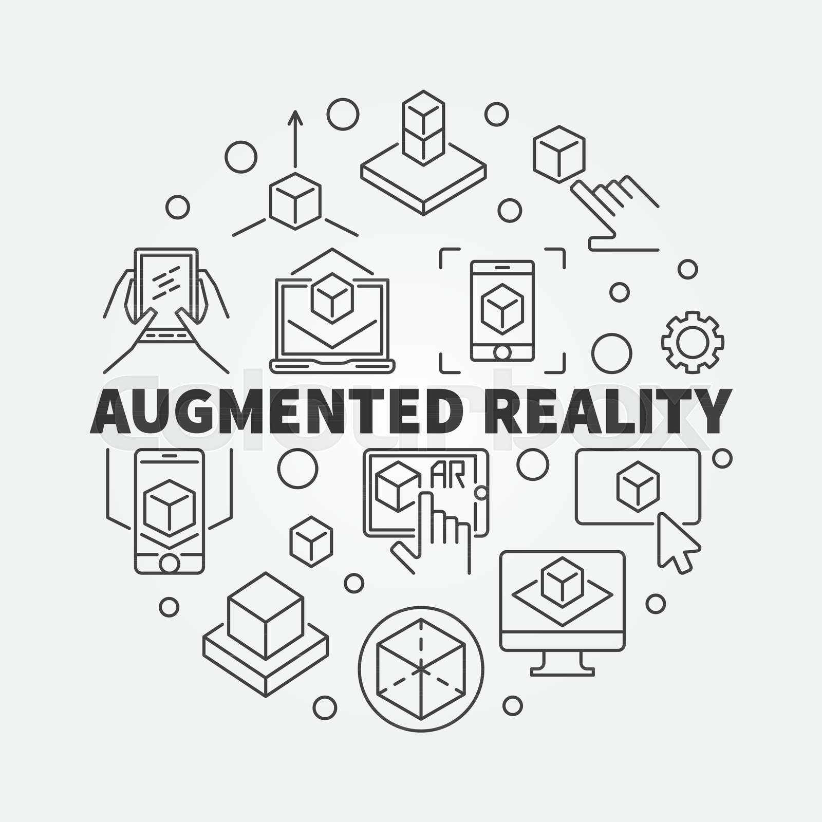 Augmented reality vector circular concept AR illustration | Stock ...