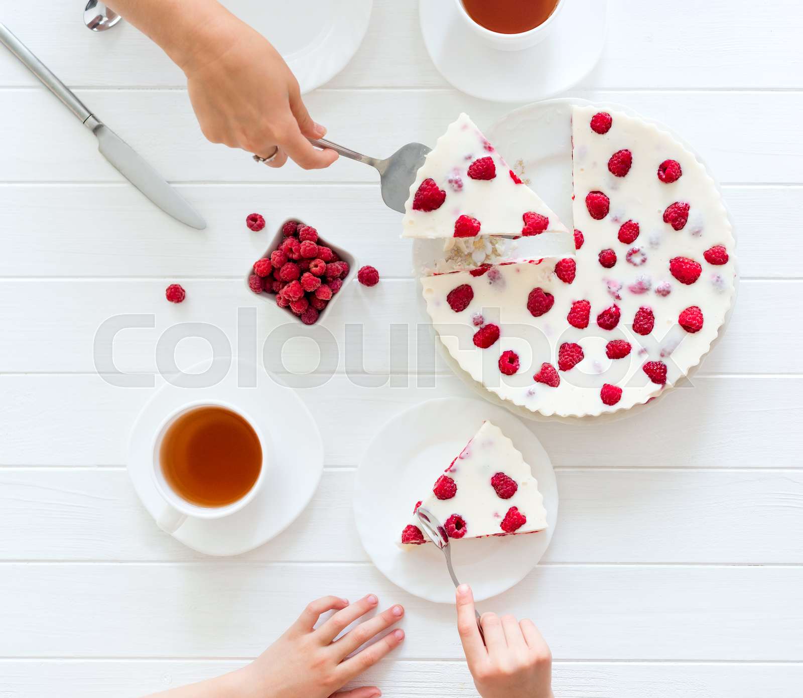 children eating panna cotta | Stock image | Colourbox