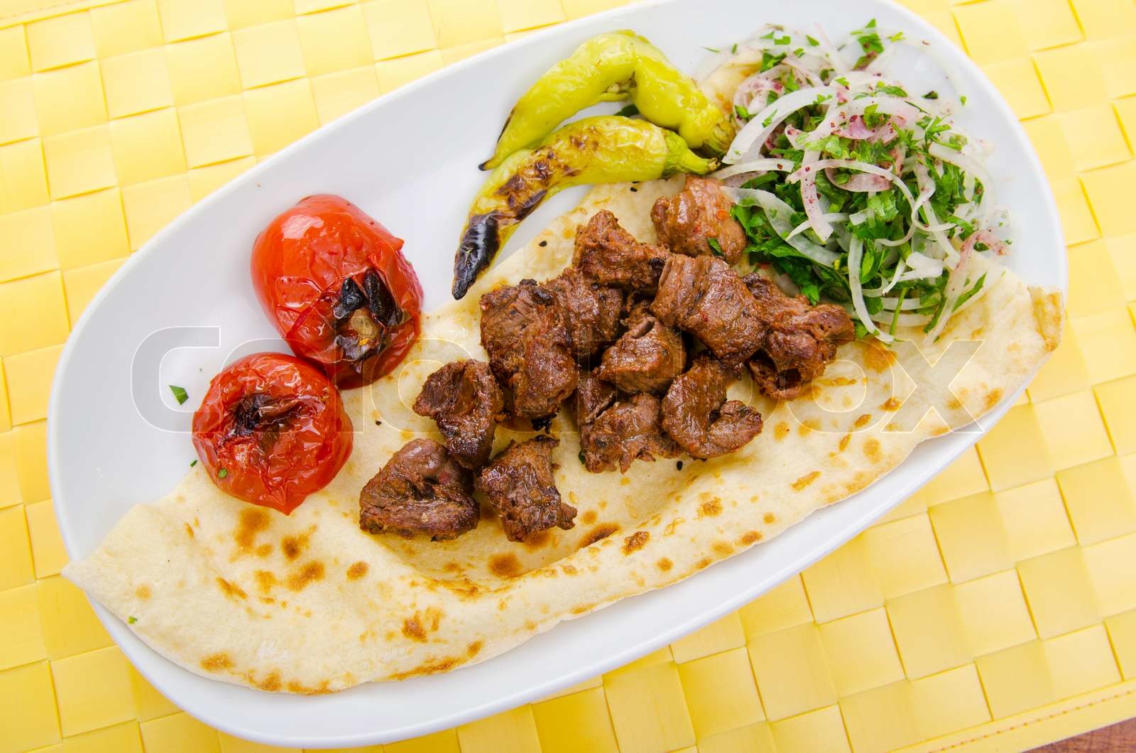 Kebab served in the plate | Stock image | Colourbox