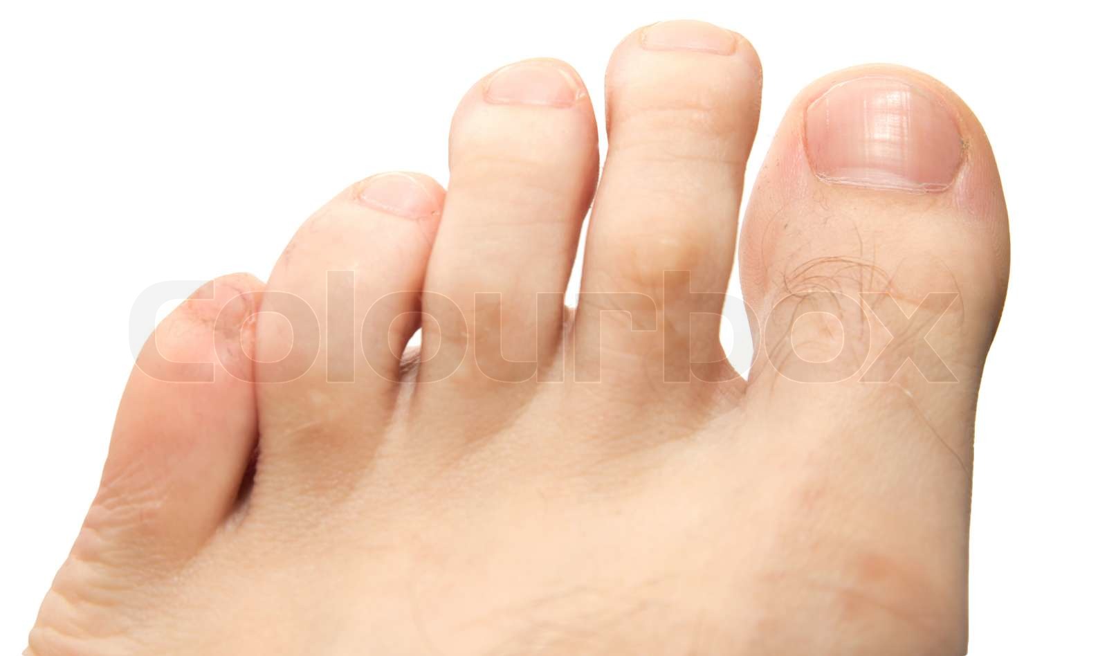 Männer Zehen auf einem weißen Hintergrund | Stock Bild | Colourbox