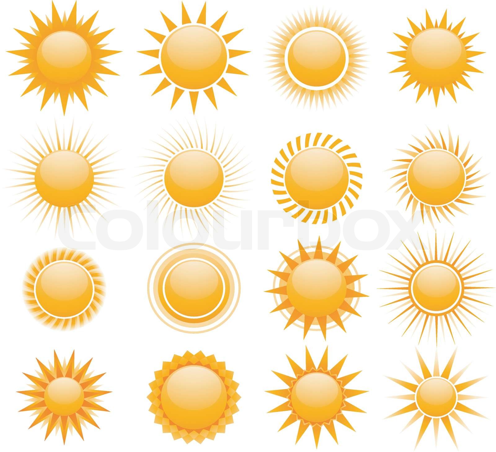 sole ikoner indsamling | Stock vektor | Colourbox