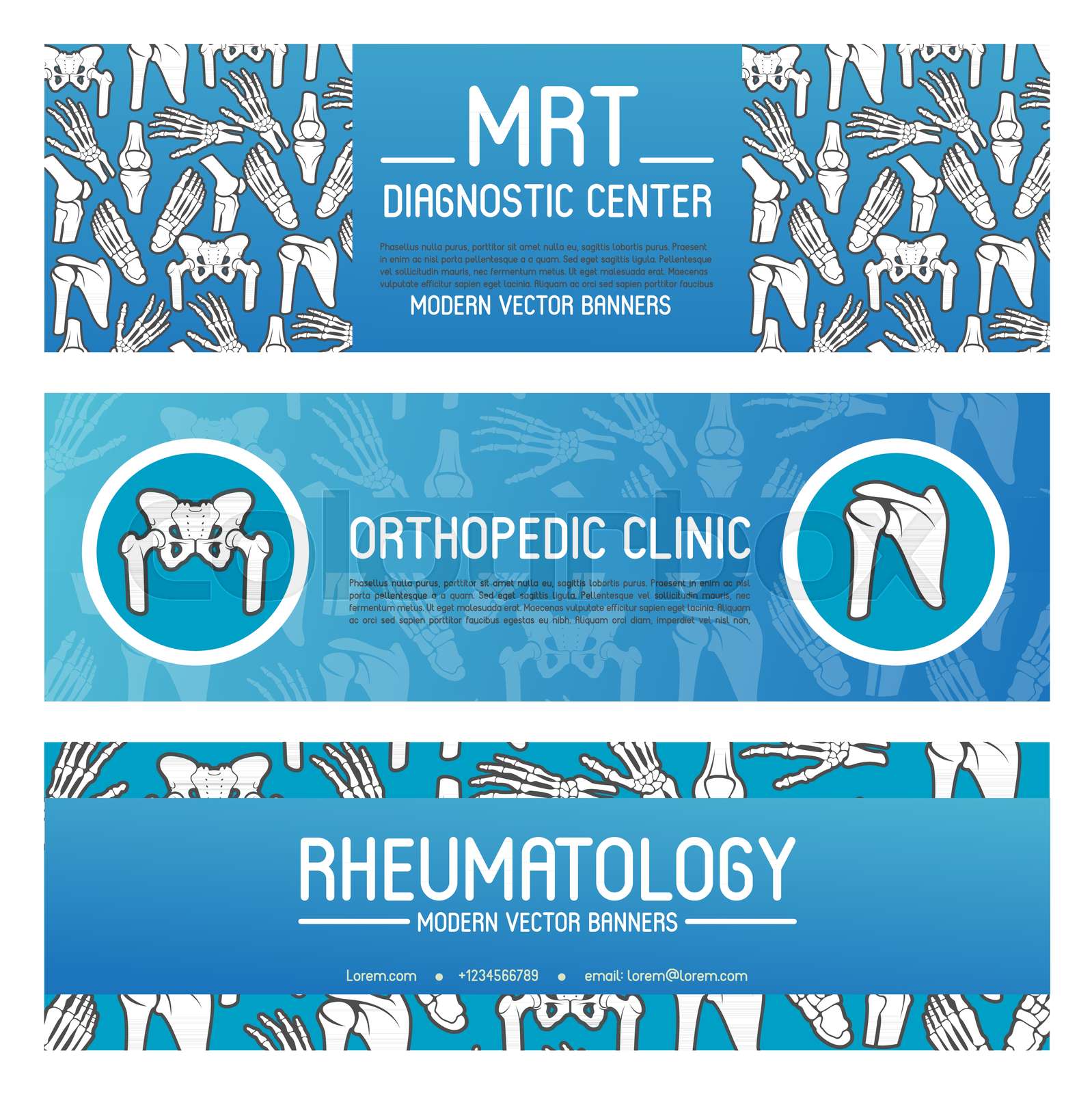 Rheumatology and orthopedic medicine banner design | Stock vector ...
