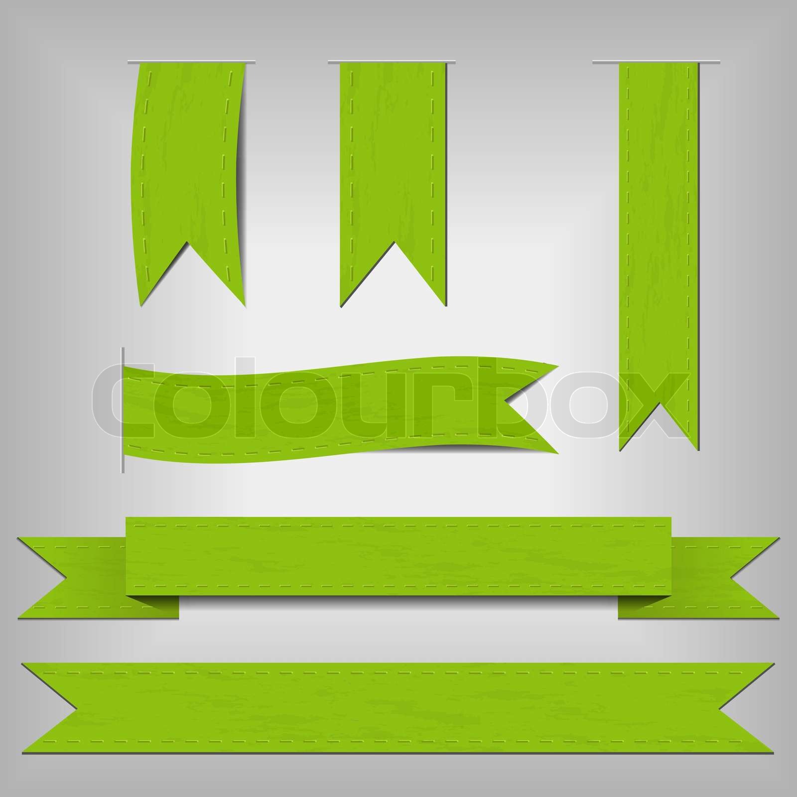 set of green ribbons | Stock vector | Colourbox