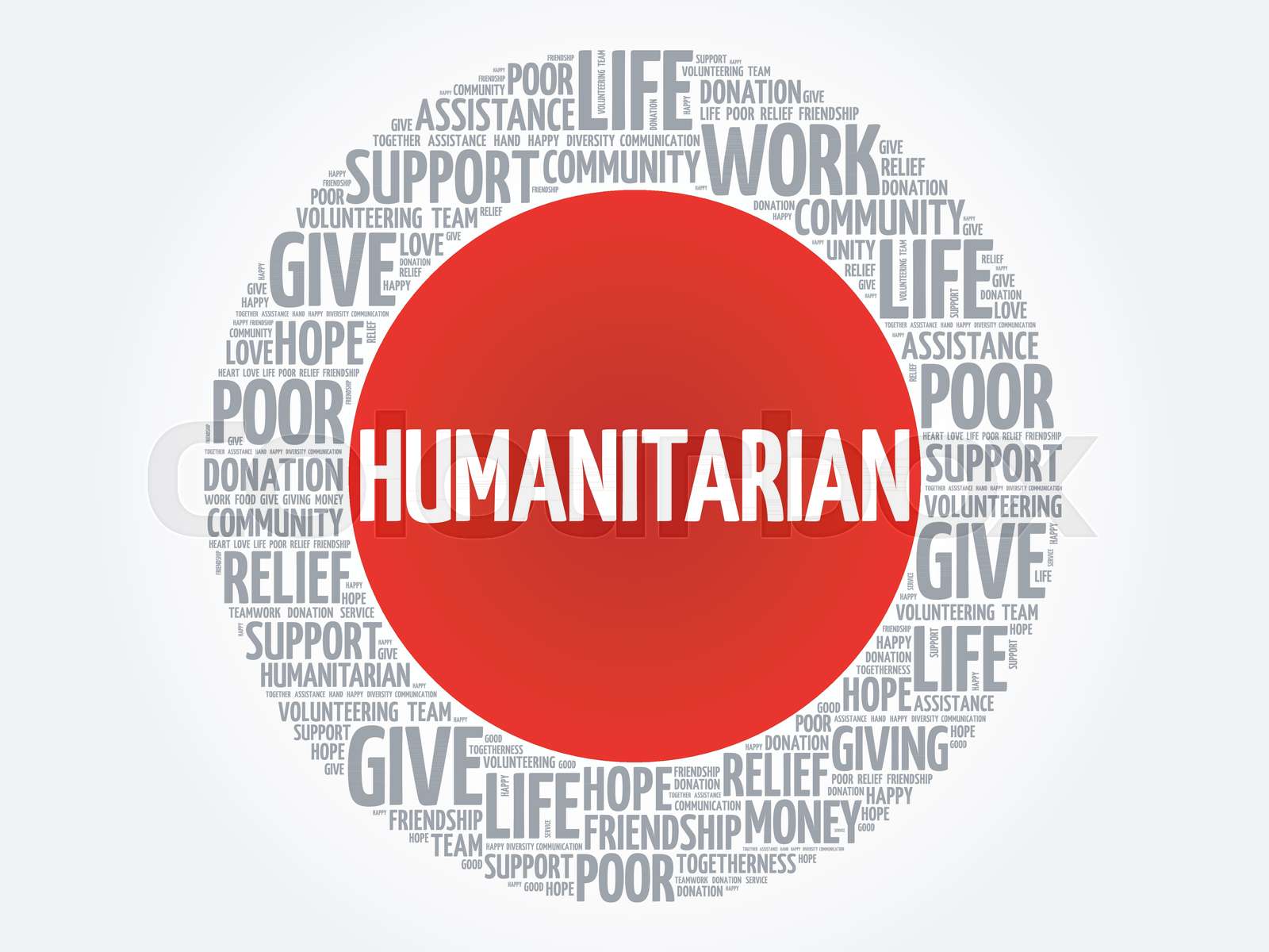 Humanitarian word cloud collage | Stock vector | Colourbox