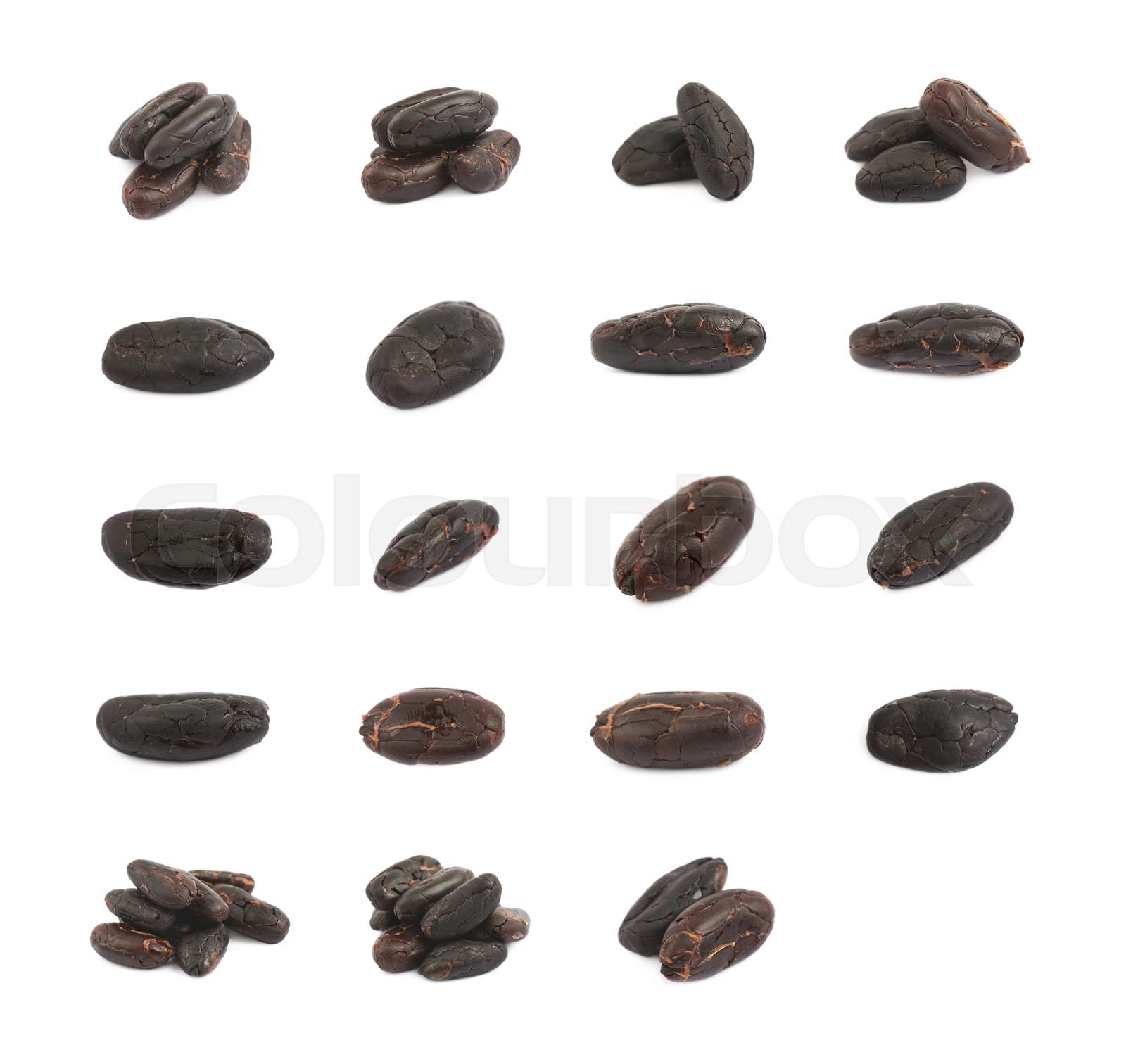 Set of cocoa beans compositions | Stock image | Colourbox
