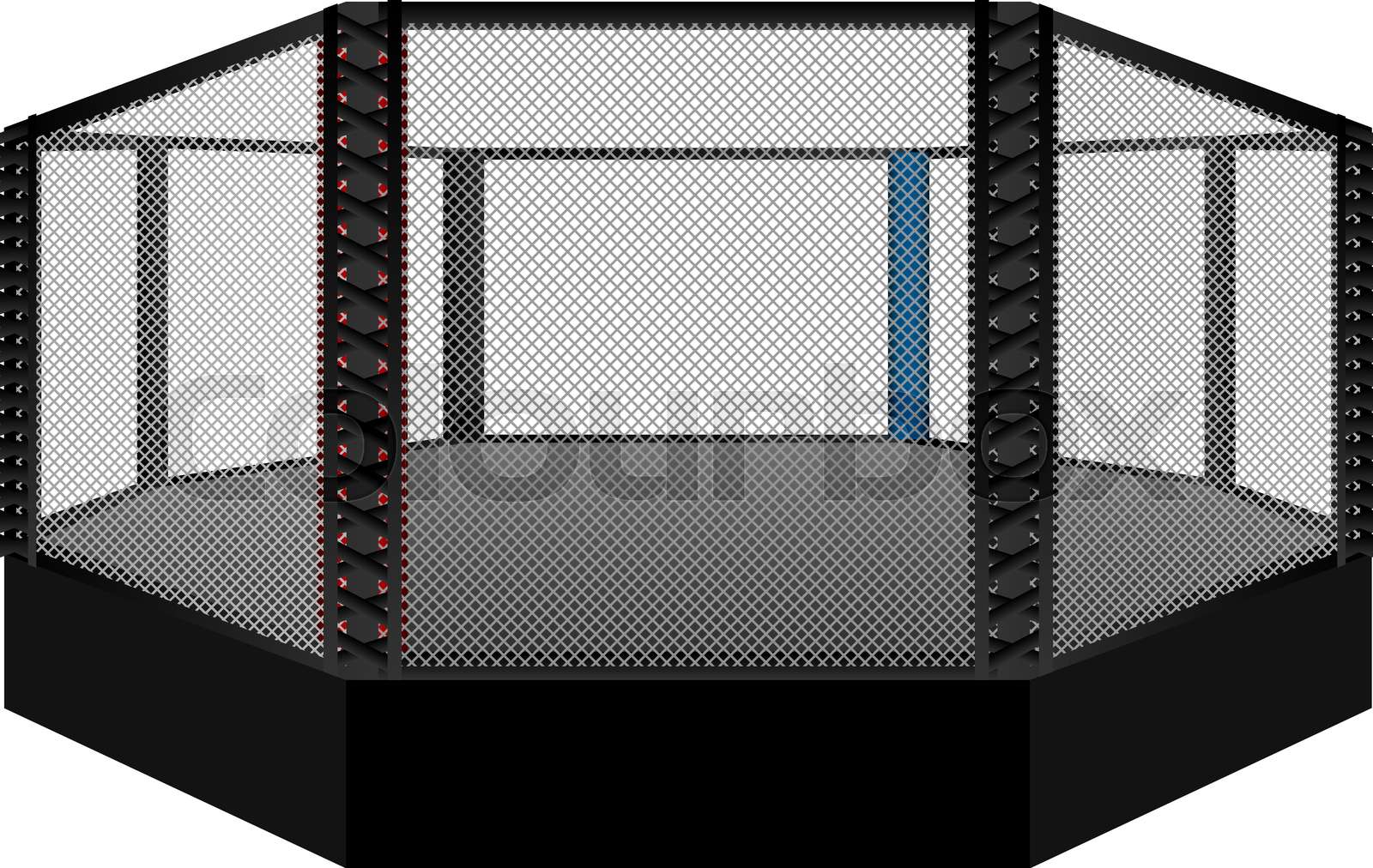 Boxing ring arena vector design. MMA octagon ring. Vector illumination ...
