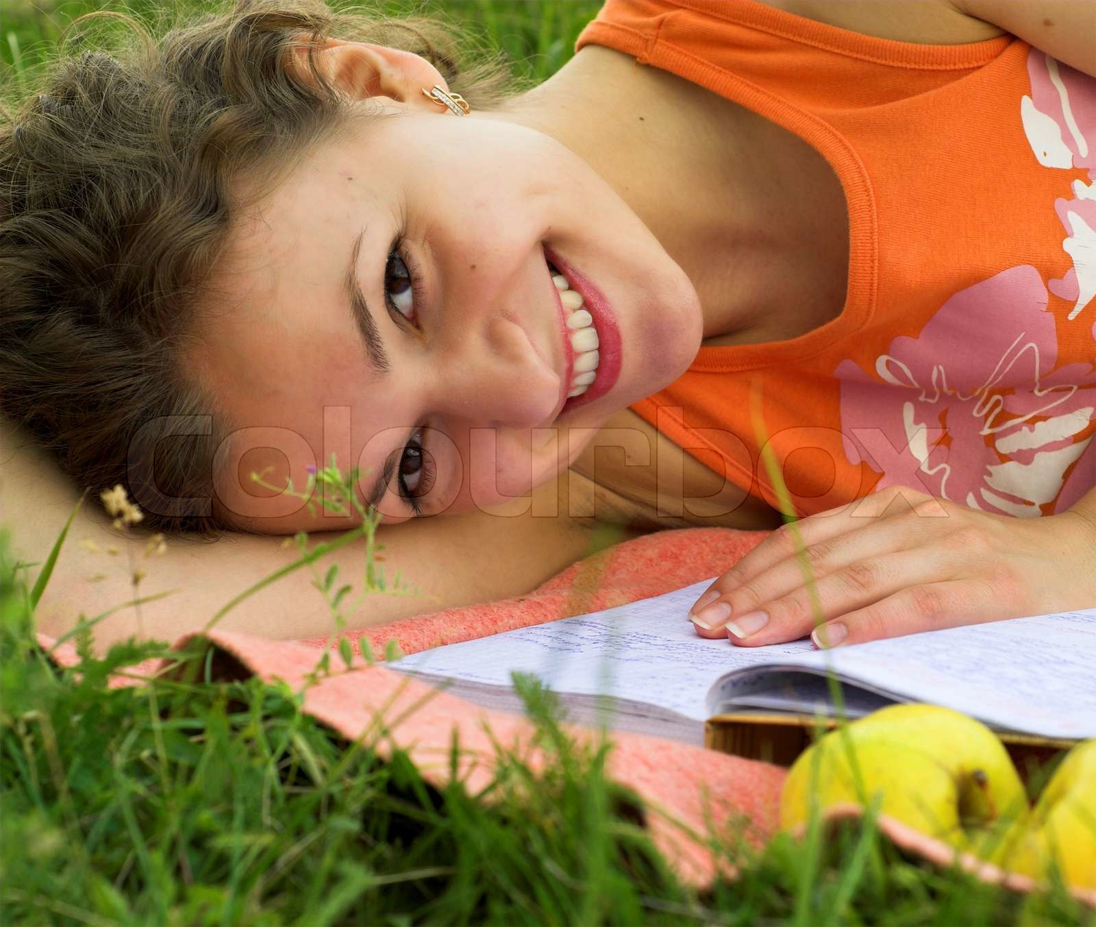 Primary focus on her face | Stock image | Colourbox
