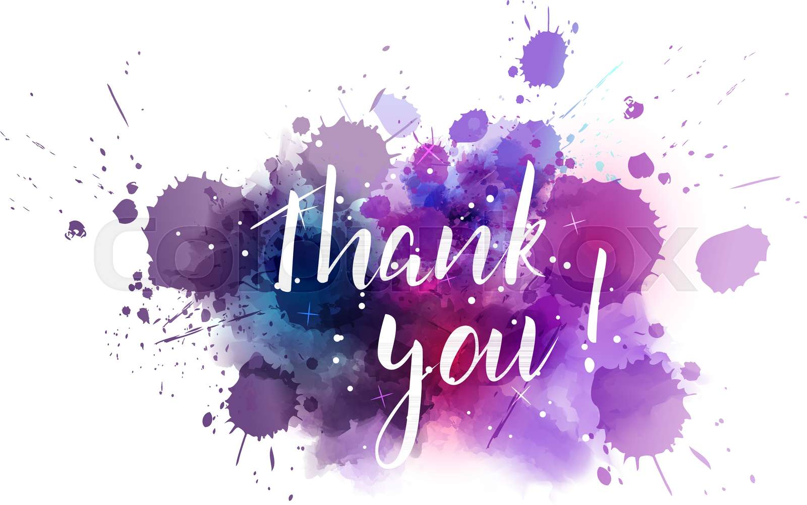 Thank you lettering on watercolored background | Stock vector | Colourbox